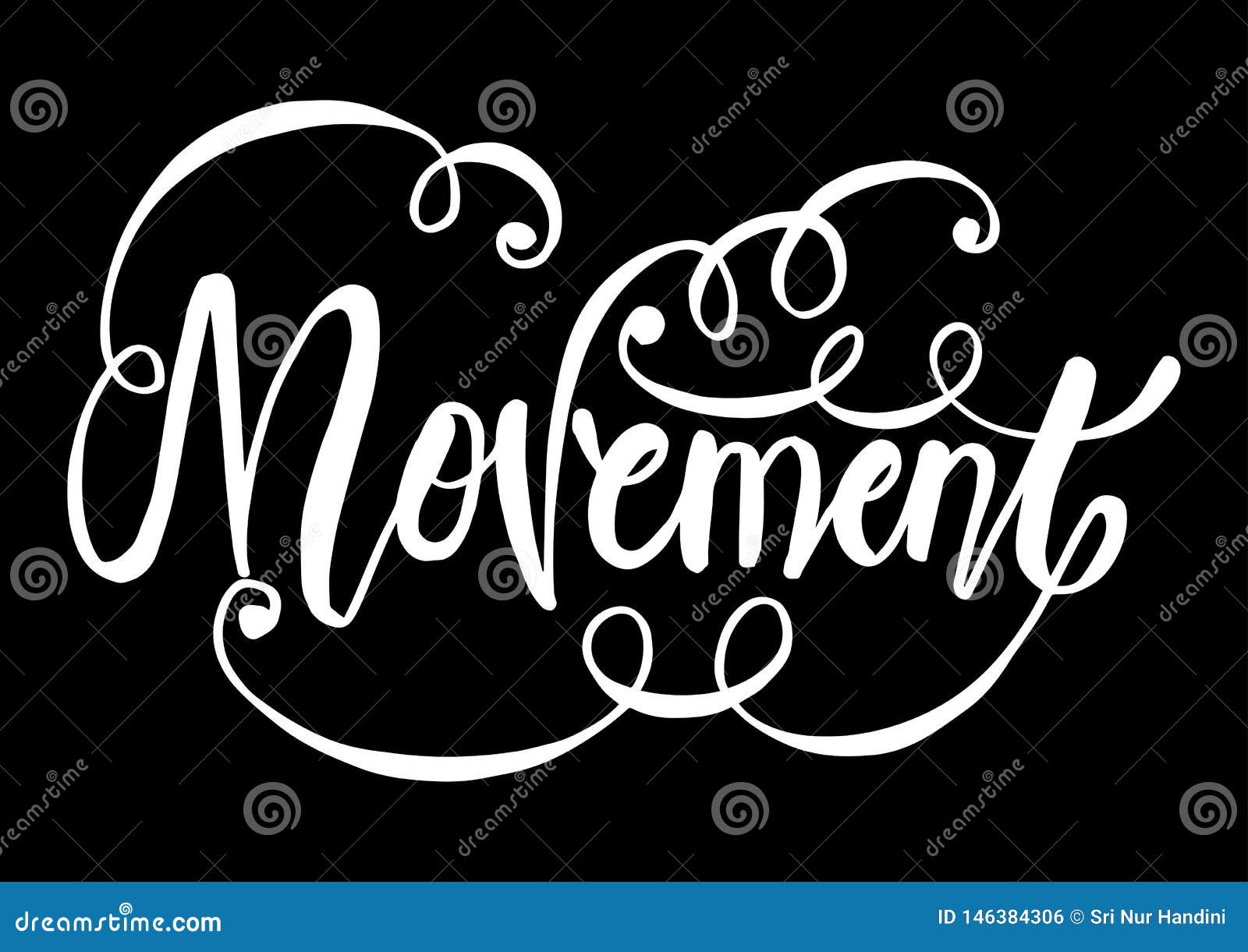 Movement Hand Lettering. Poster Ilustração do Vetor - Ilustração de ...