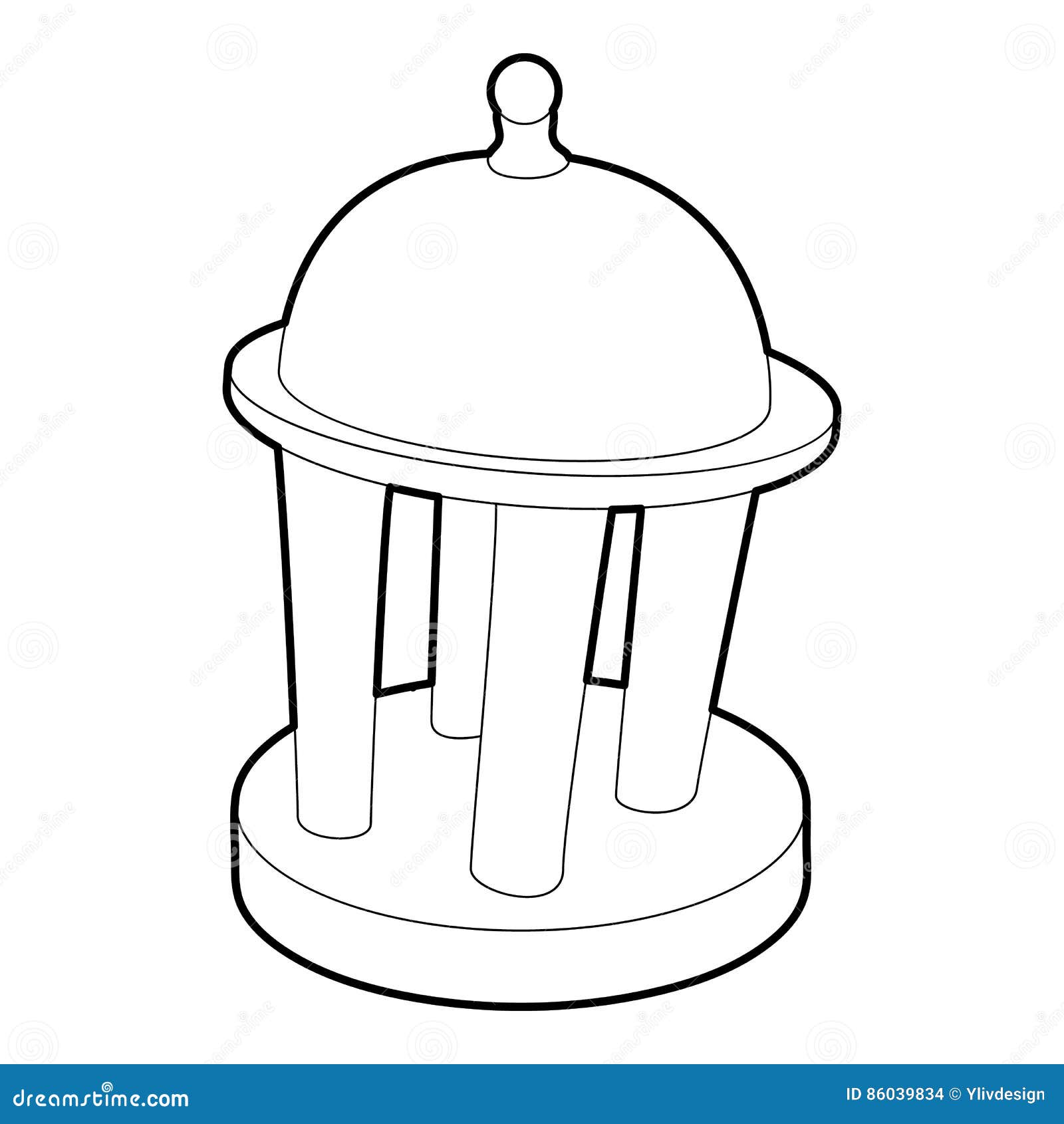 Rotunda Icon, Outline Style Stock Vector - Illustration of pediment ...