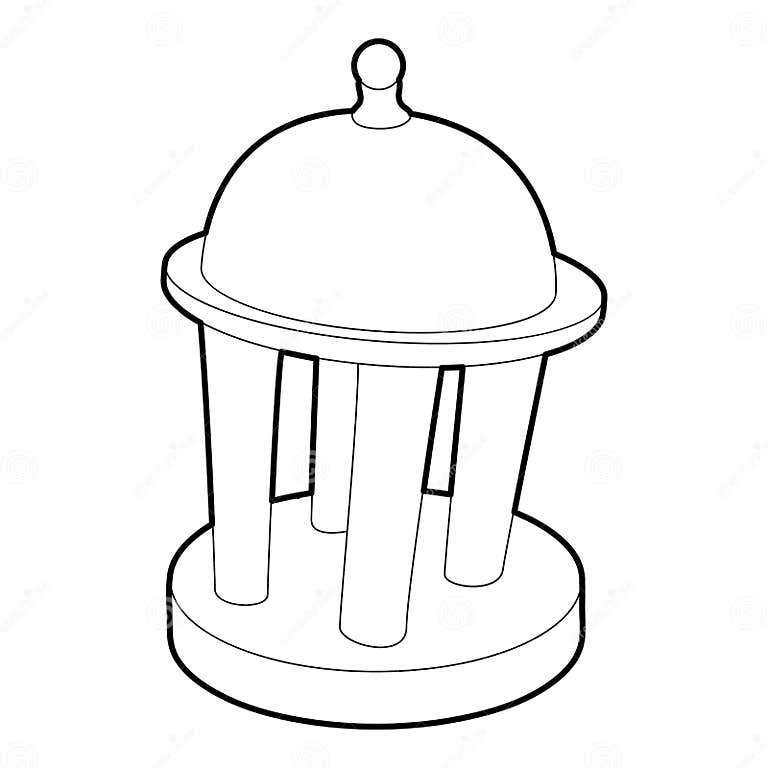 Rotunda Icon, Outline Style Stock Vector - Illustration of pediment ...
