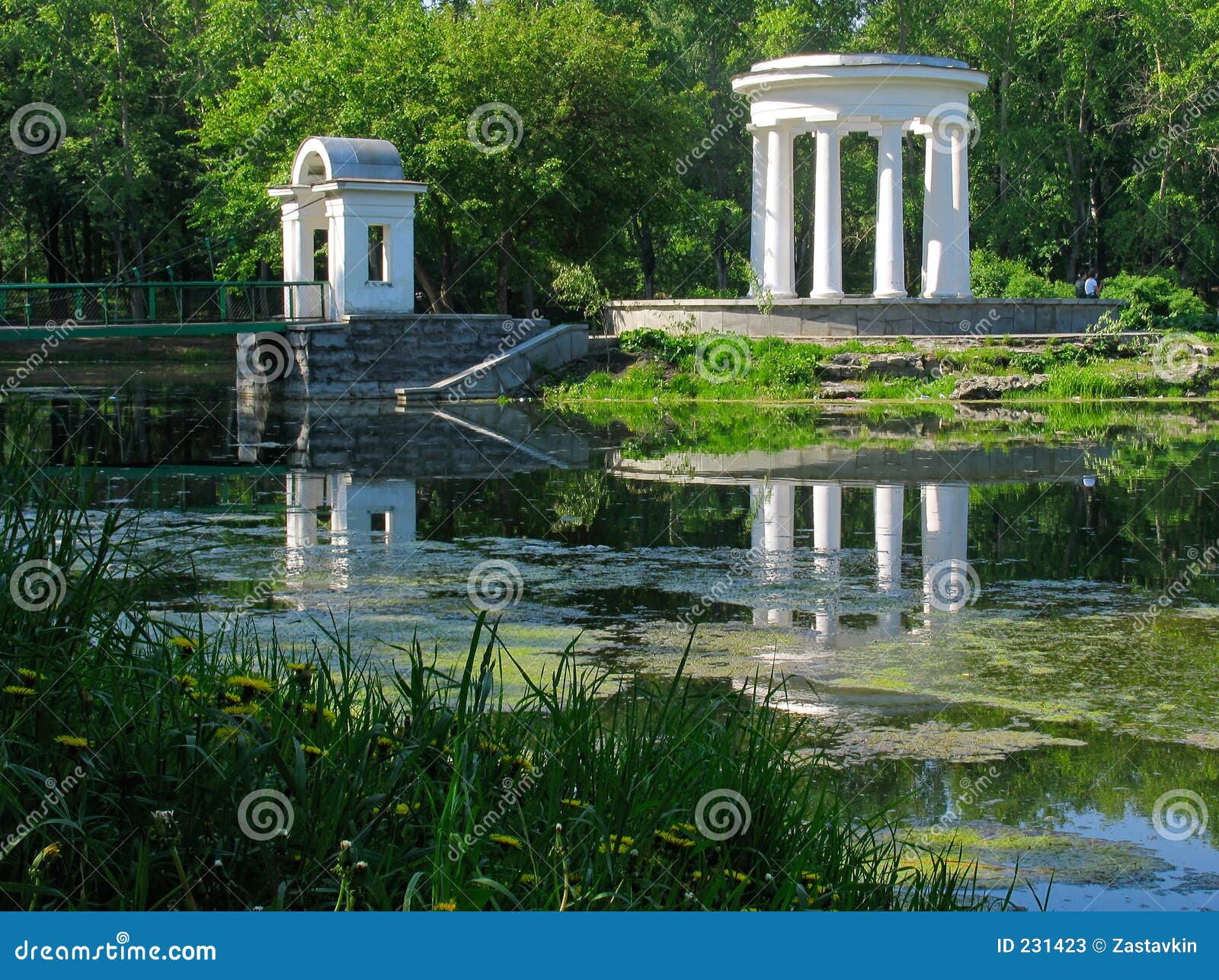 Rotunda on the pond stock image. Image of historic, pillar - 231423