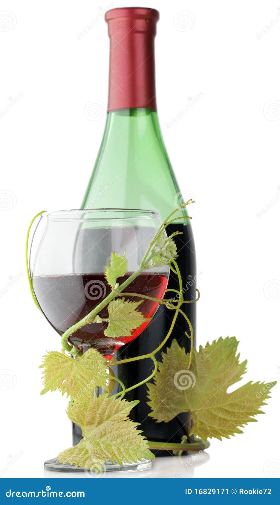 Rotwein-Flasche stockbild. Bild von knospe, flasche, ranke - 16829171