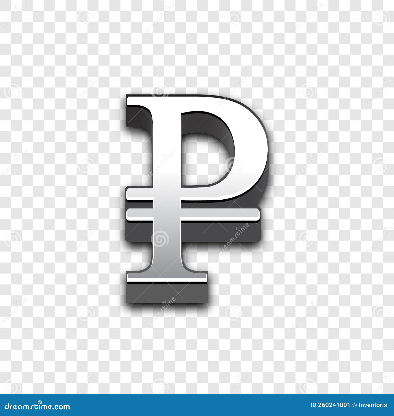 Rouble 3d Sign Illustration Isolated. Stock Vector - Illustration of ...