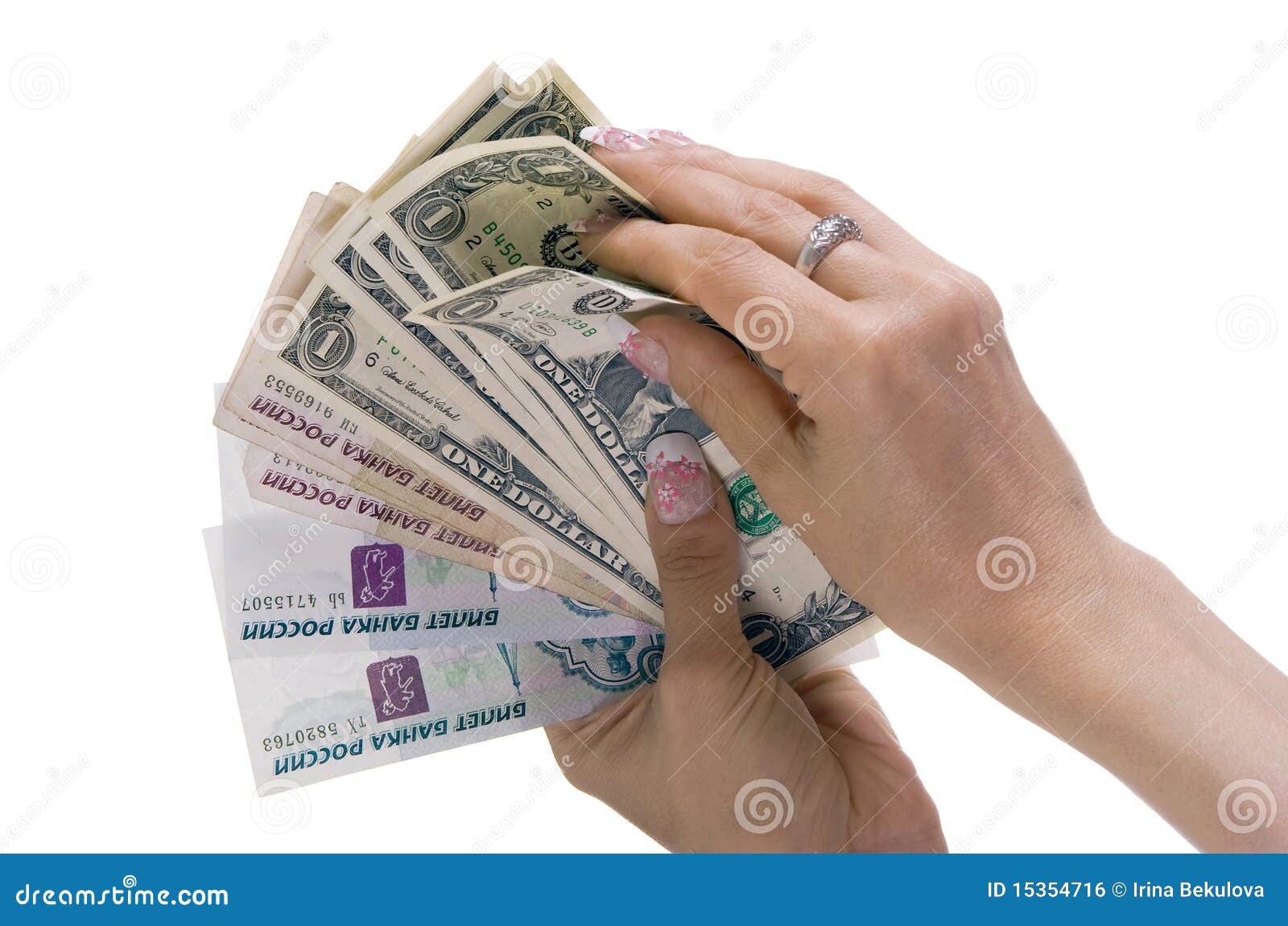 Roubles and dollars stock photo. Image of human, business - 15354716