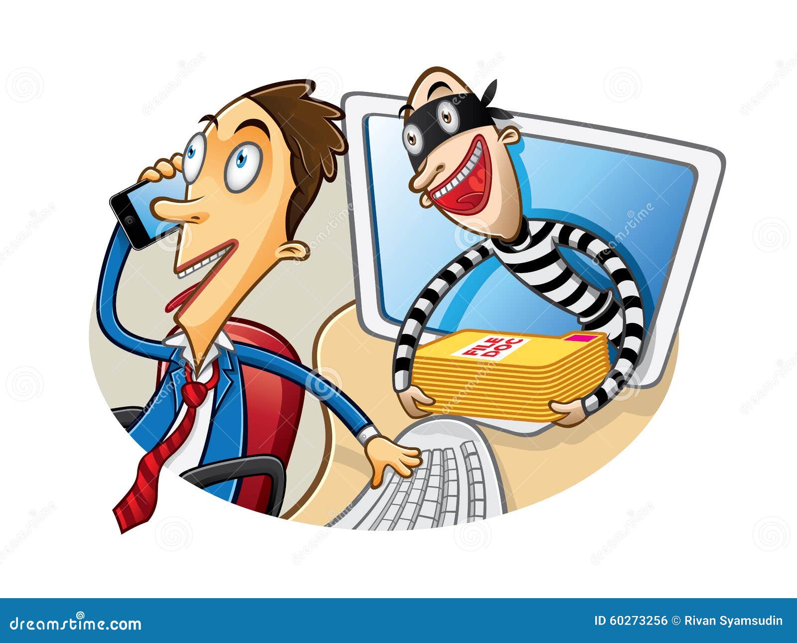 Roubo Do Original Dos Desenhos Animados Ilustração do Vetor ...