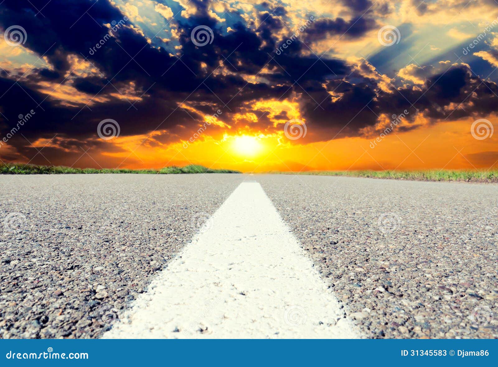 Roud sunset stock image. Image of land, perspective, blue - 31345583