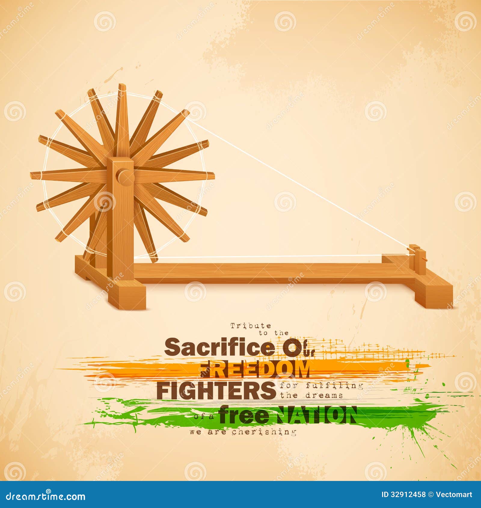 Roue De Rotation Sur Le Fond D'Inde Illustration de Vecteur ...