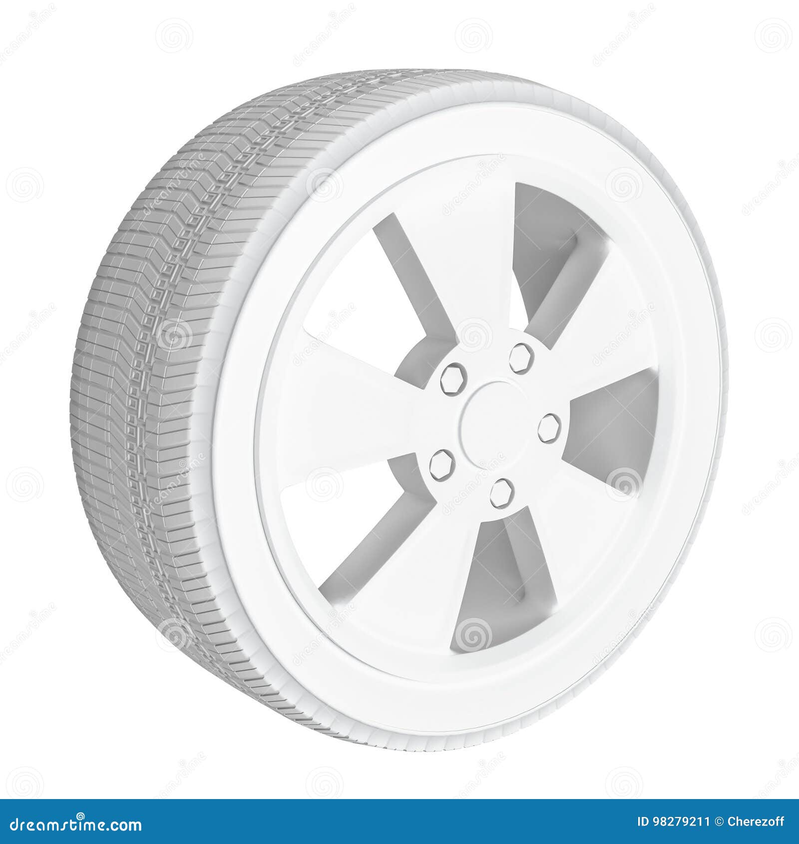 Roue De Voiture Blanche Sur Le Blanc Illustration Stock - Illustration ...