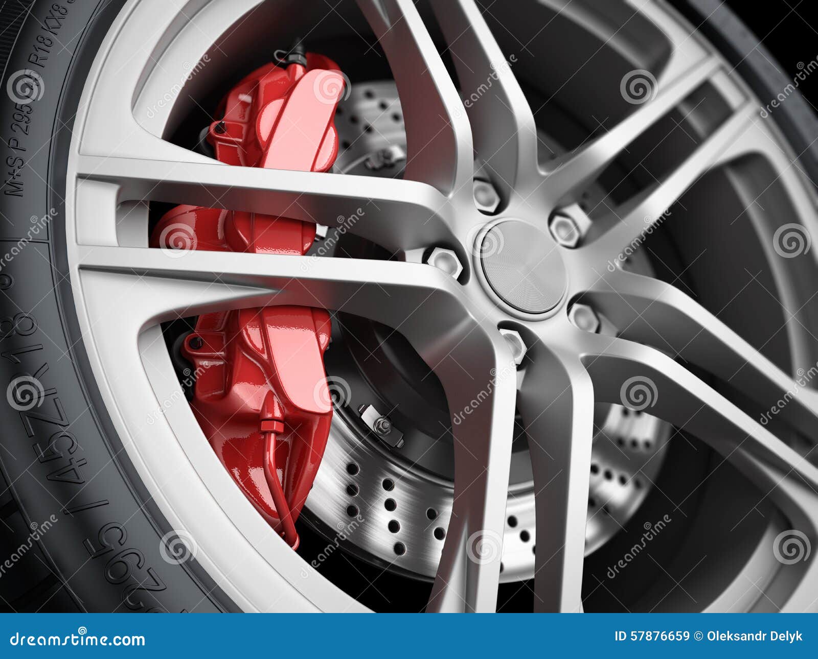 Roue De Voiture Et Circuit De Freinage Closeup Illustration Stock ...