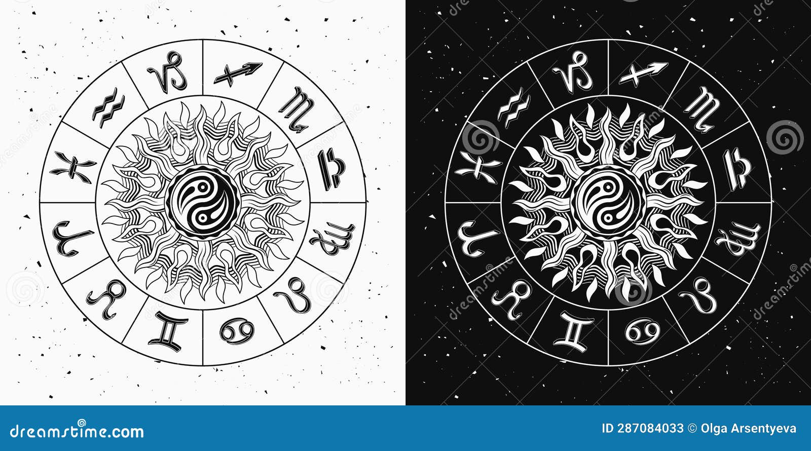 Roue Horoscope Avec Signes Zodiaques Soleil Illustration de Vecteur ... Roue Horoscope Avec Signes Zodiaques Soleil Illustration de Vecteur ...