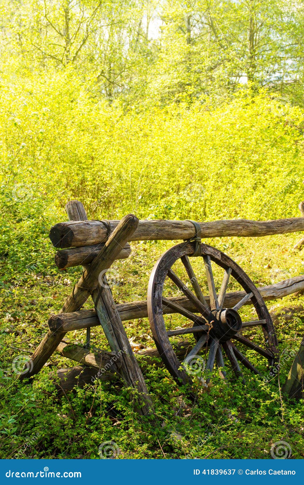 Roue sur la barrière image stock. Image du pâturage, désuet - 41839637