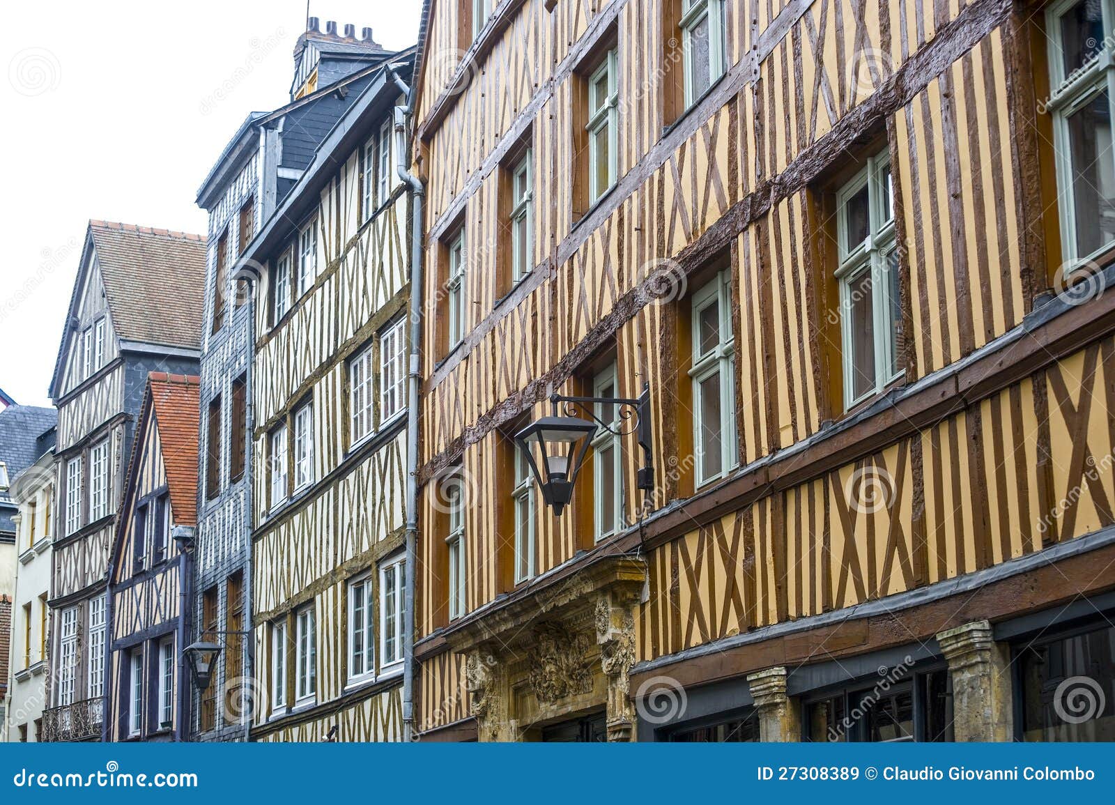 Rouen - Exterior of Ancient Houses Stock Image - Image of normandy ...