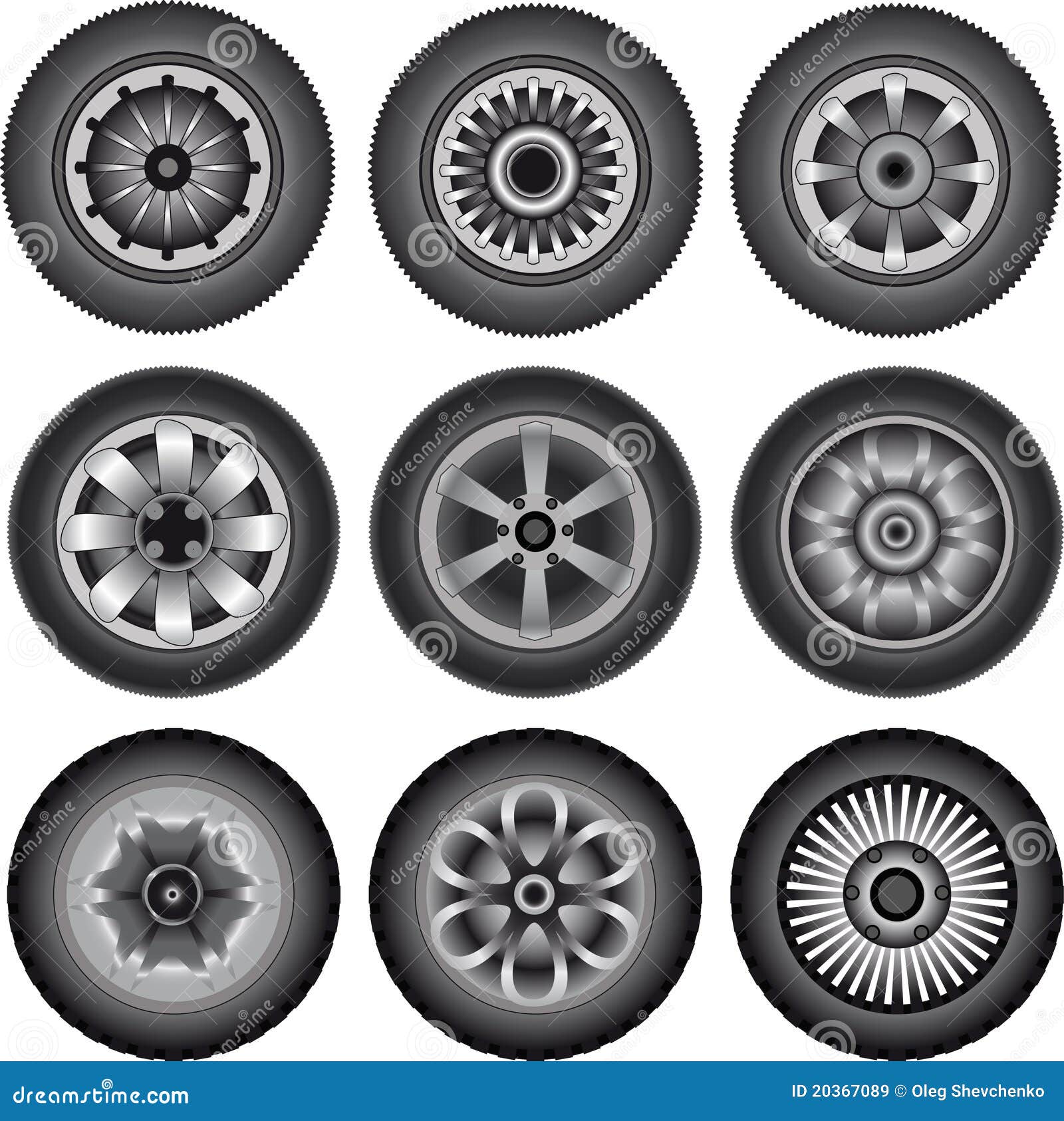 Roues 01 d'automobile illustration de vecteur. Illustration du gris ...