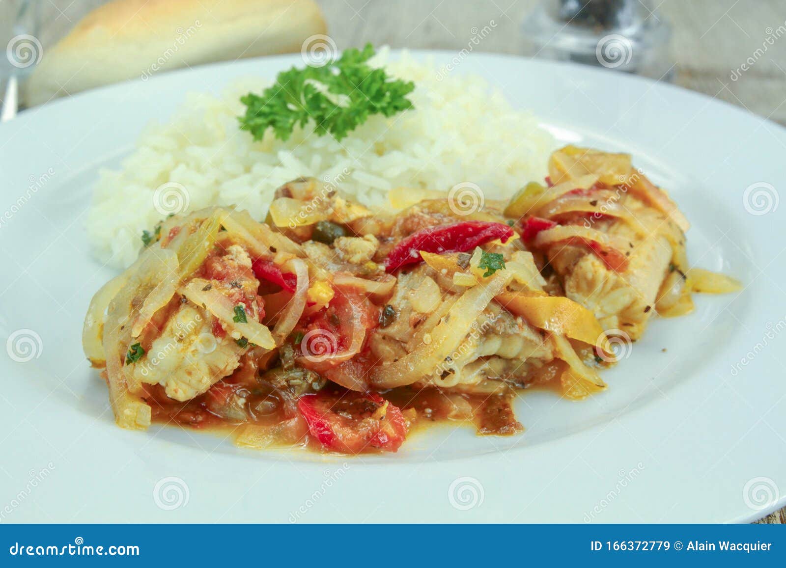 Rougail of fish stock image. Image of island, onions - 166372779