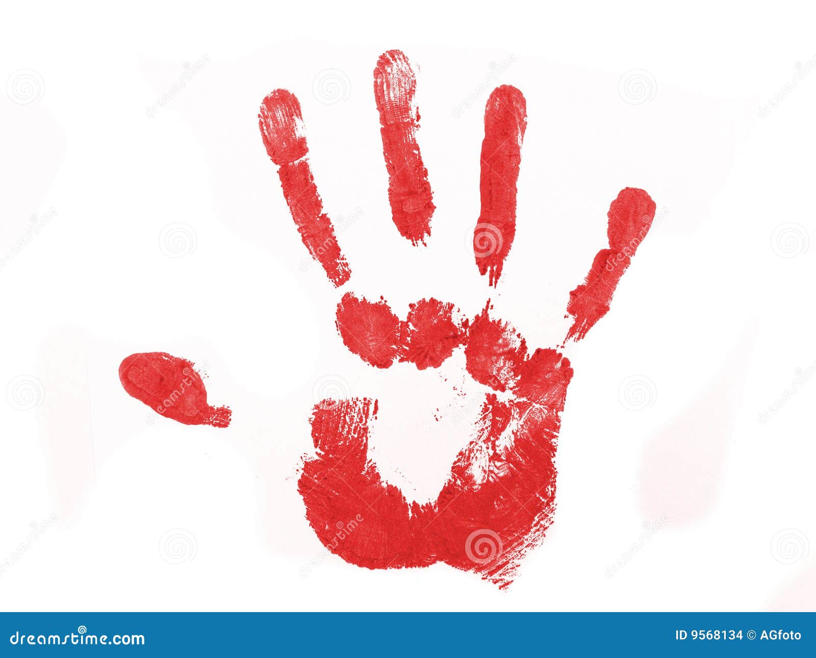 Rouge d'impression de main photo stock. Image du multiples - 9568134