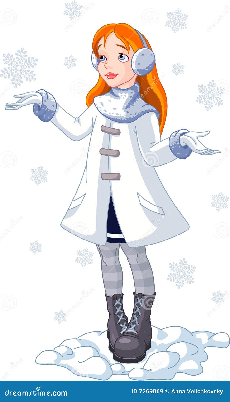 Rouge de cheveu de fille illustration de vecteur. Illustration du ...