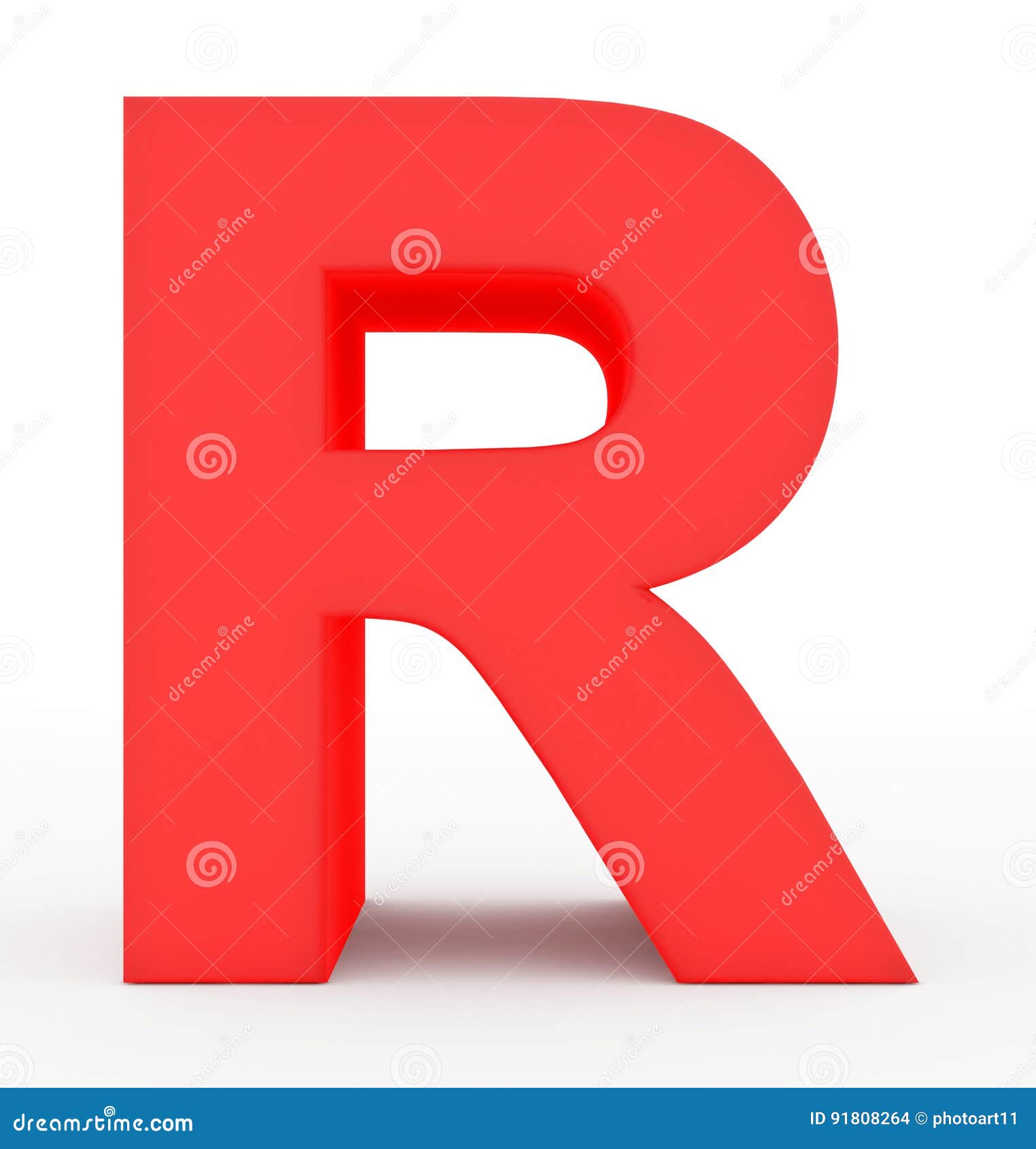 Rouge De La Lettre R 3d Sur Le Blanc Illustration Stock - Illustration ...
