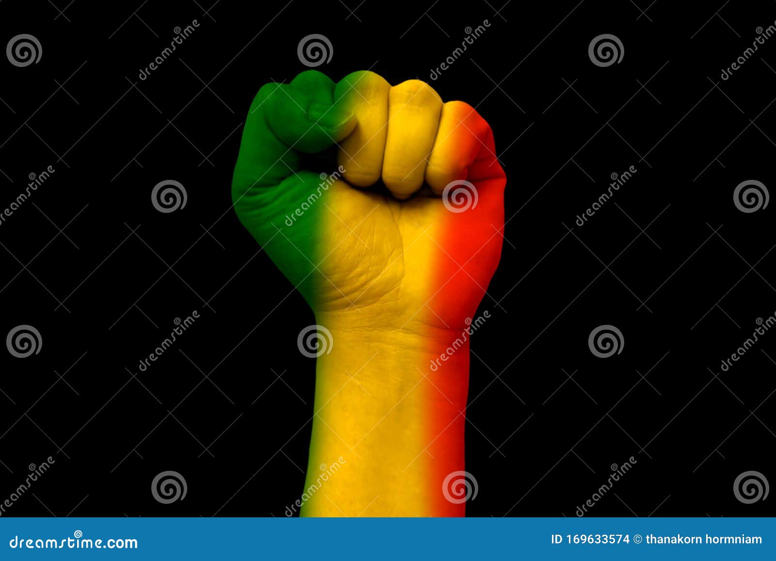 Rouge, Jaune Vert Sur Le Concept De Fond De Reggae De Main Illustration ...