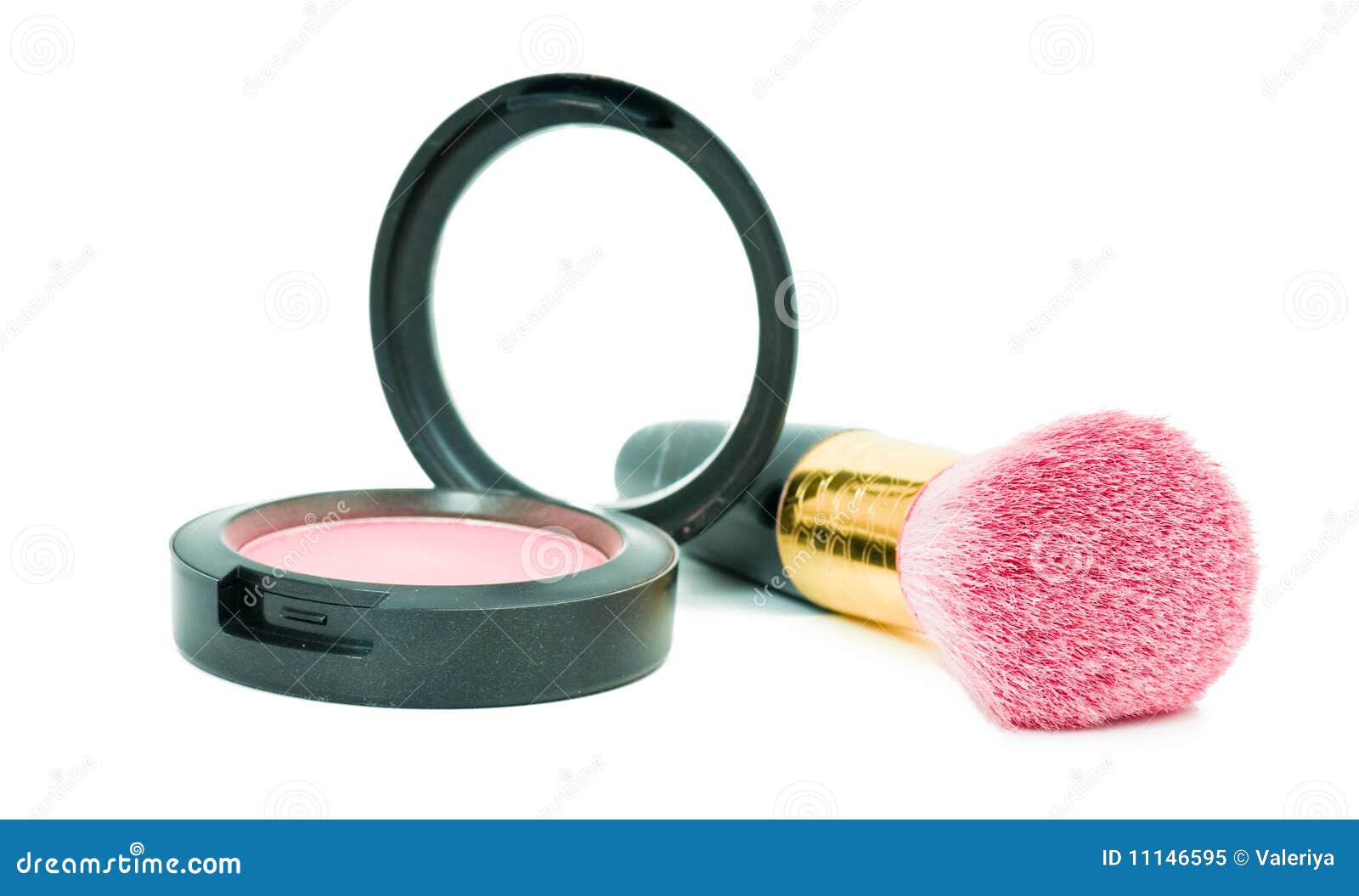 Rouge make-up with brush stock image. Image of powder - 11146595
