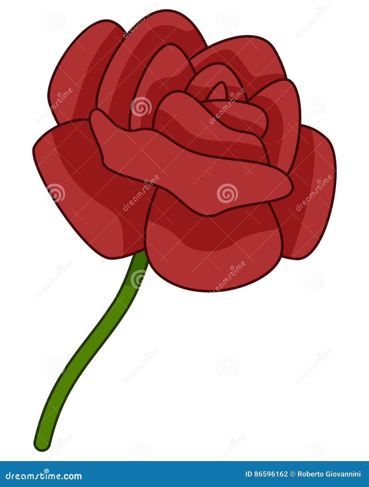 Rouge Rose Flower Icon De Bande Dessinée Illustration de Vecteur ...