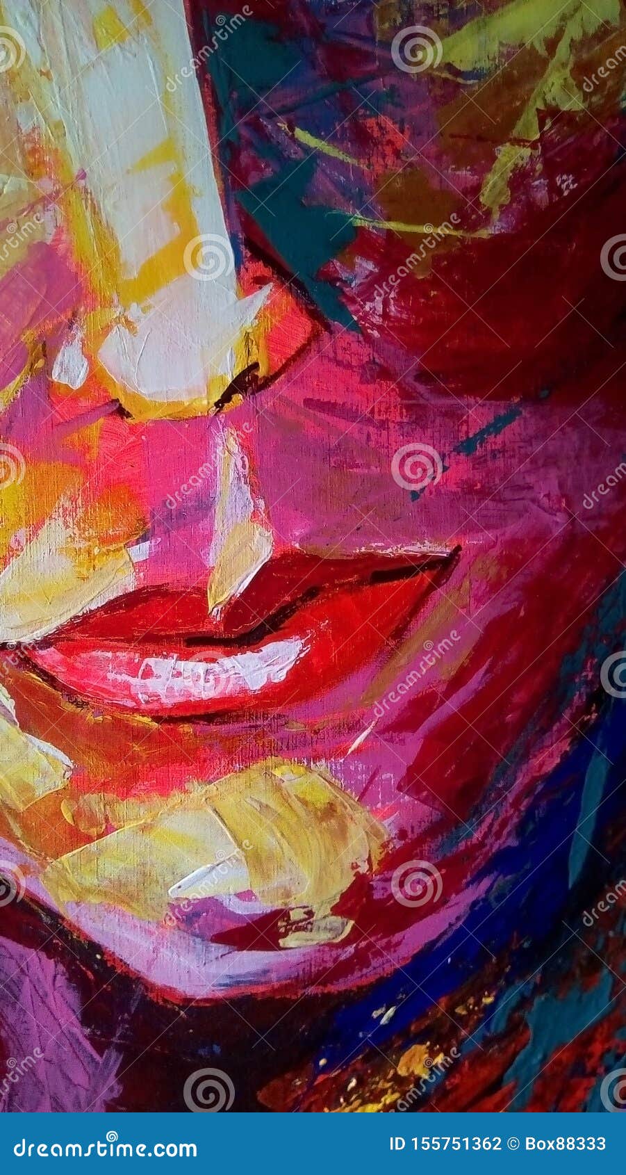 Rough Abstract Image of a Part of a Female Face. Multi-colored ...