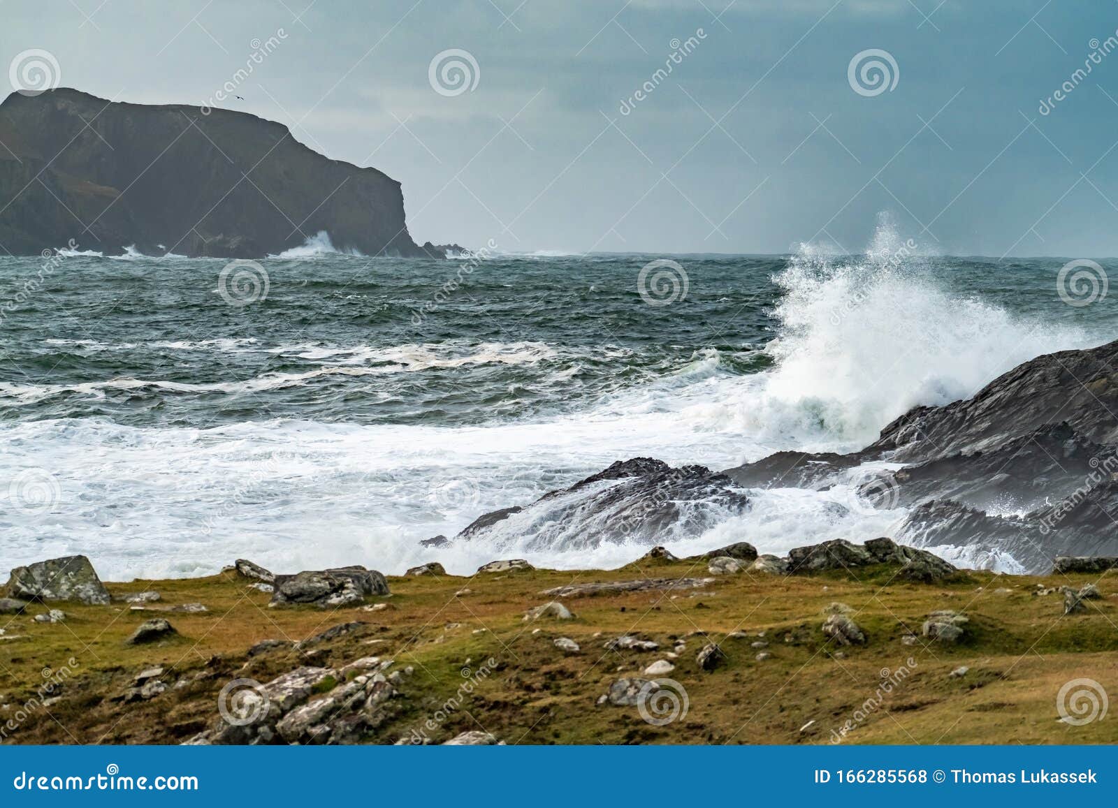 Rough Atlantic Ocean One Day after Storm Atiyah Passed by on Dezember ...