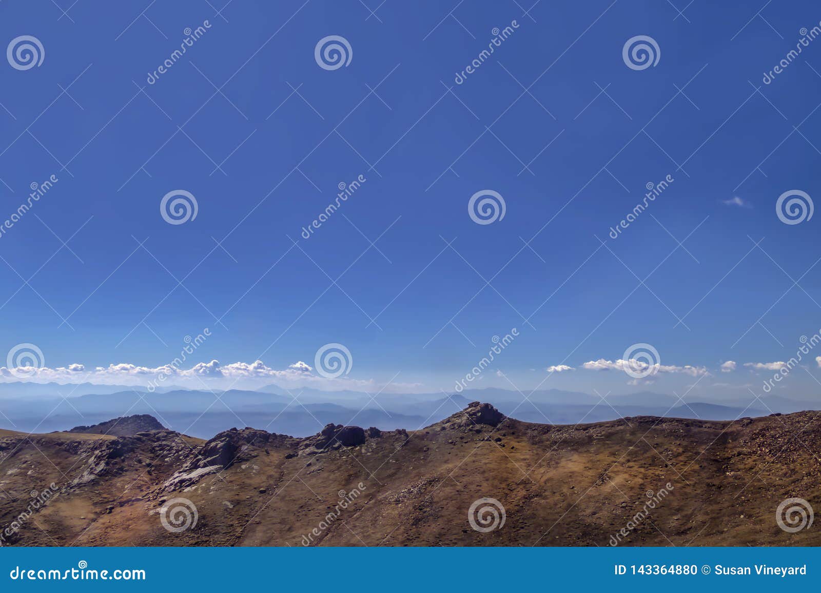 Rough Bare Mountain Ridge Above the Tree Line, with View of Beautiful ...