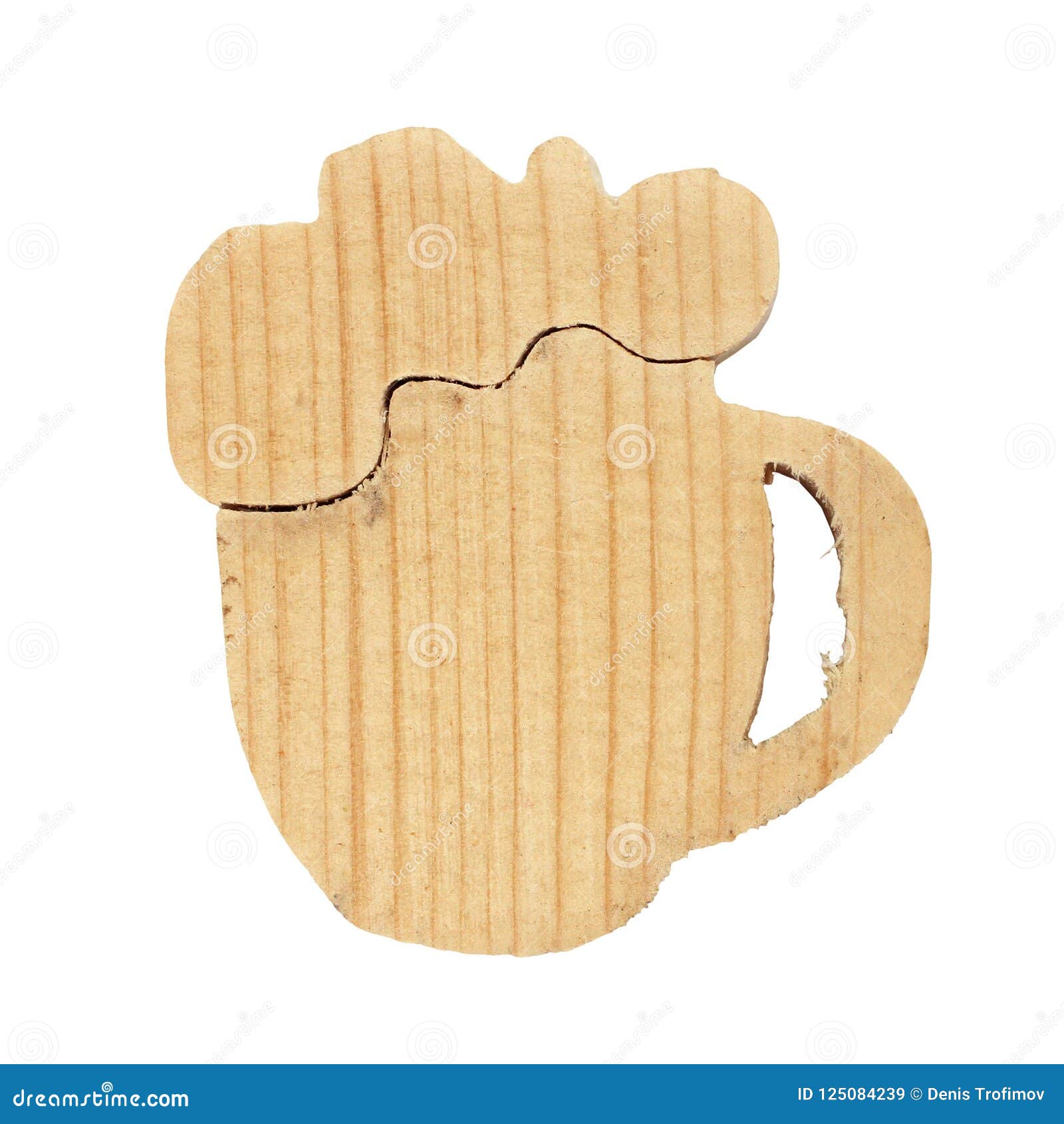 Rough Beer Mug, Handmade of Wood, Isolated, Square Frame Stock Image ...
