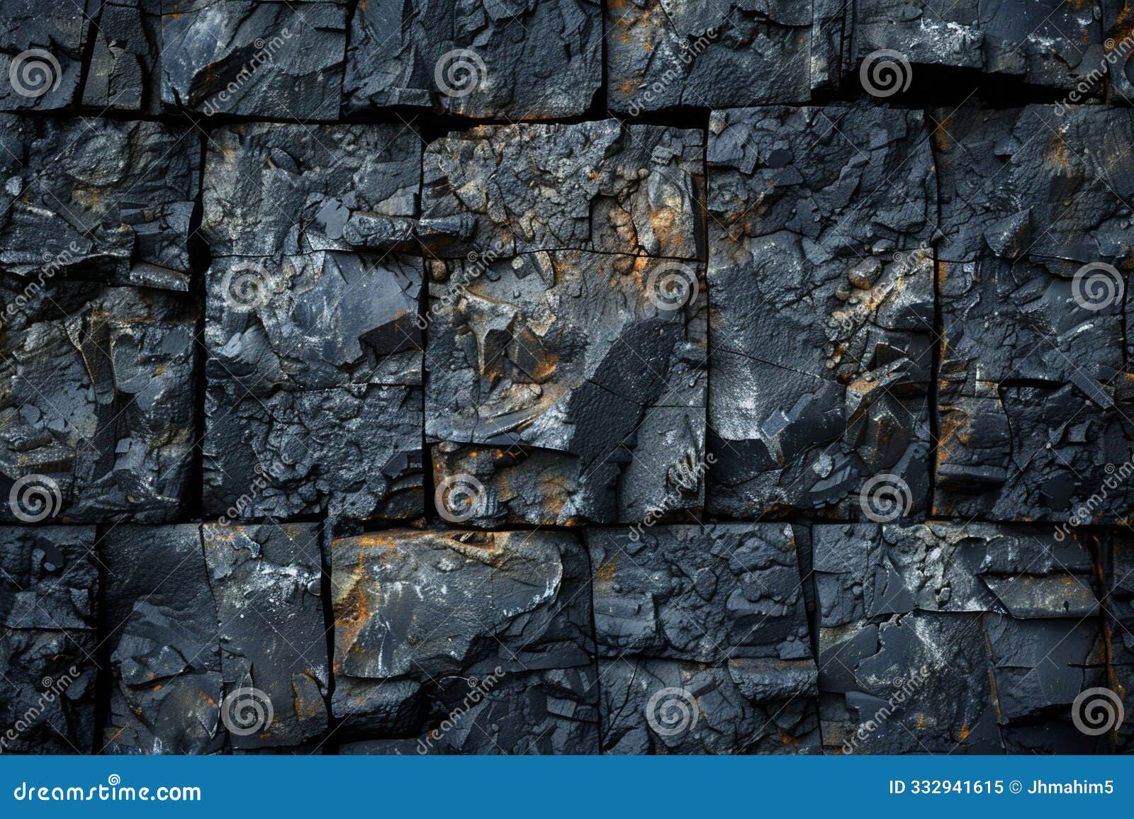 Rough Black Stone Wall Texture Stock Illustration - Illustration of ...