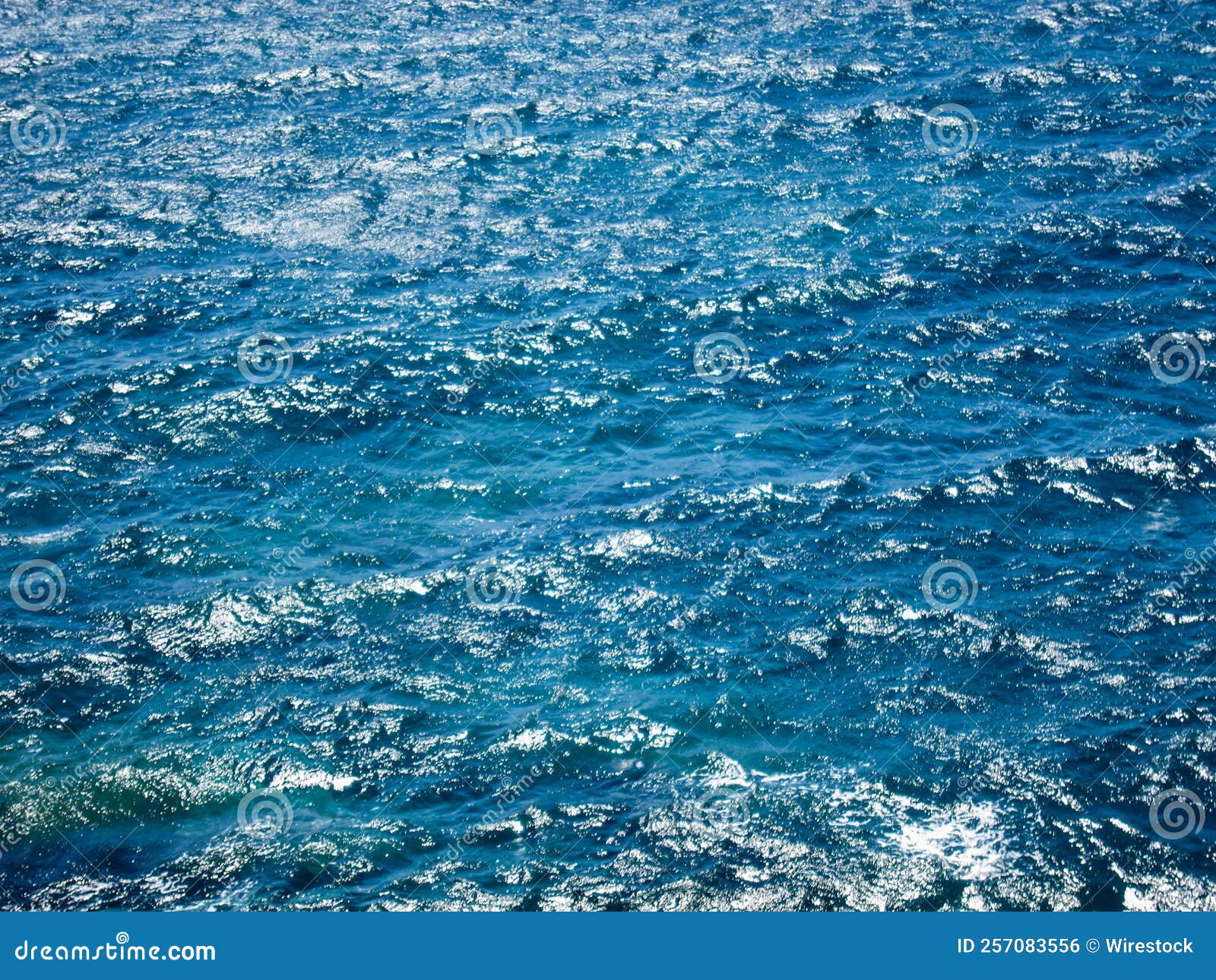 Rough Blue Water of the Atlantic Ocean Sparkling in Bright Sunlight in ...