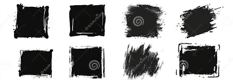 A Rough Box Brush Frame Forms a Shape Set. a Text Box with a Rough ...