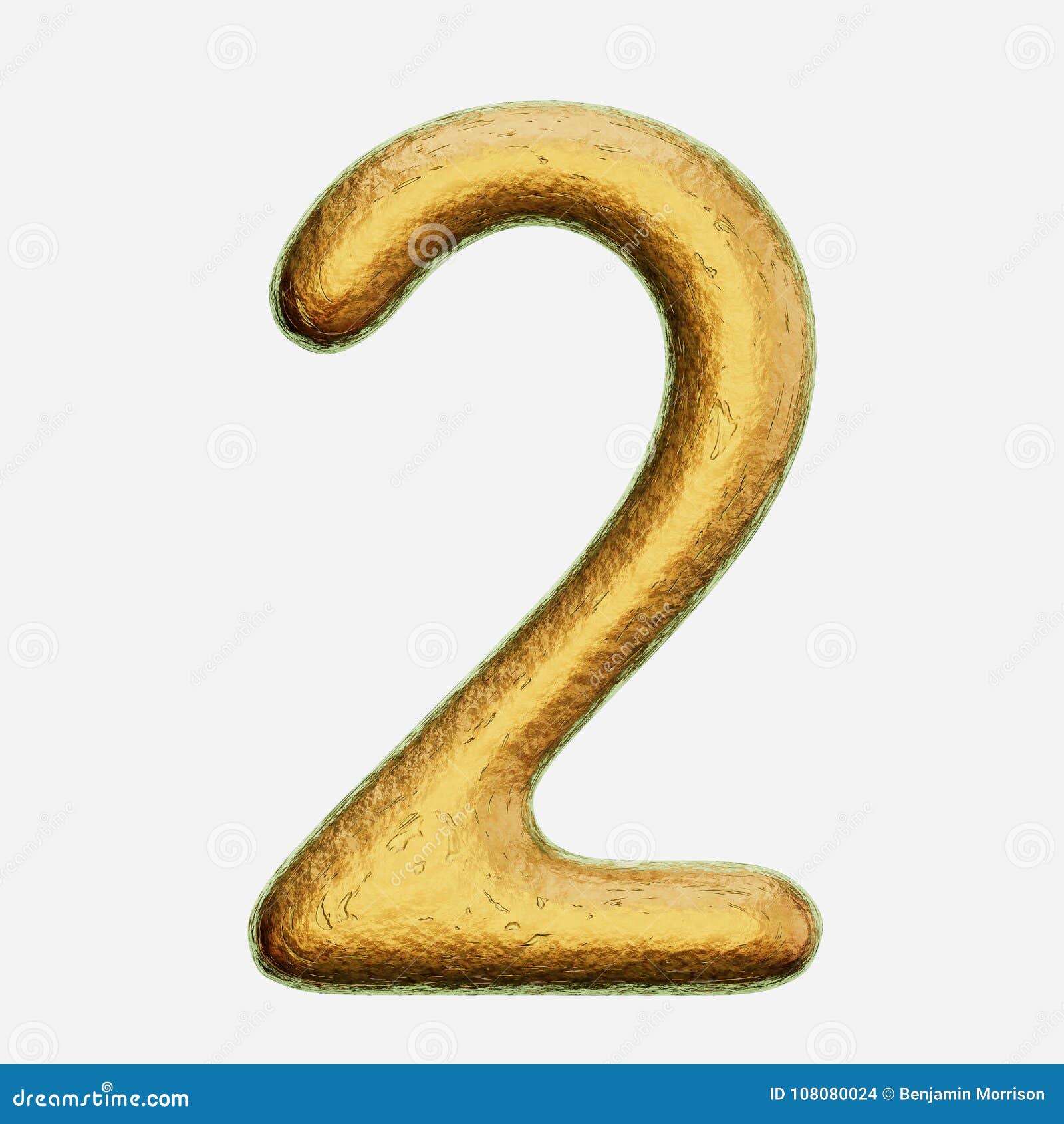 Rough Bronze Number 2 on a White Background Stock Illustration ...