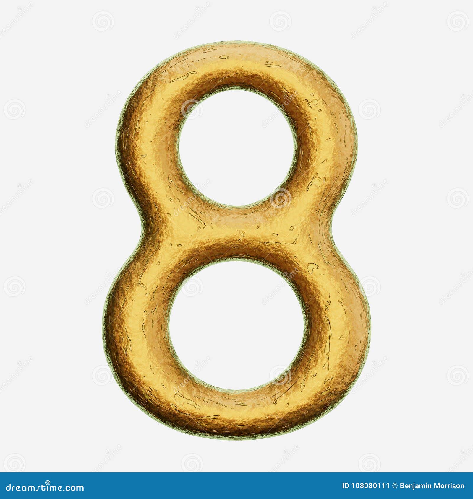 Rough Bronze Number 8 on a White Background Stock Illustration ...