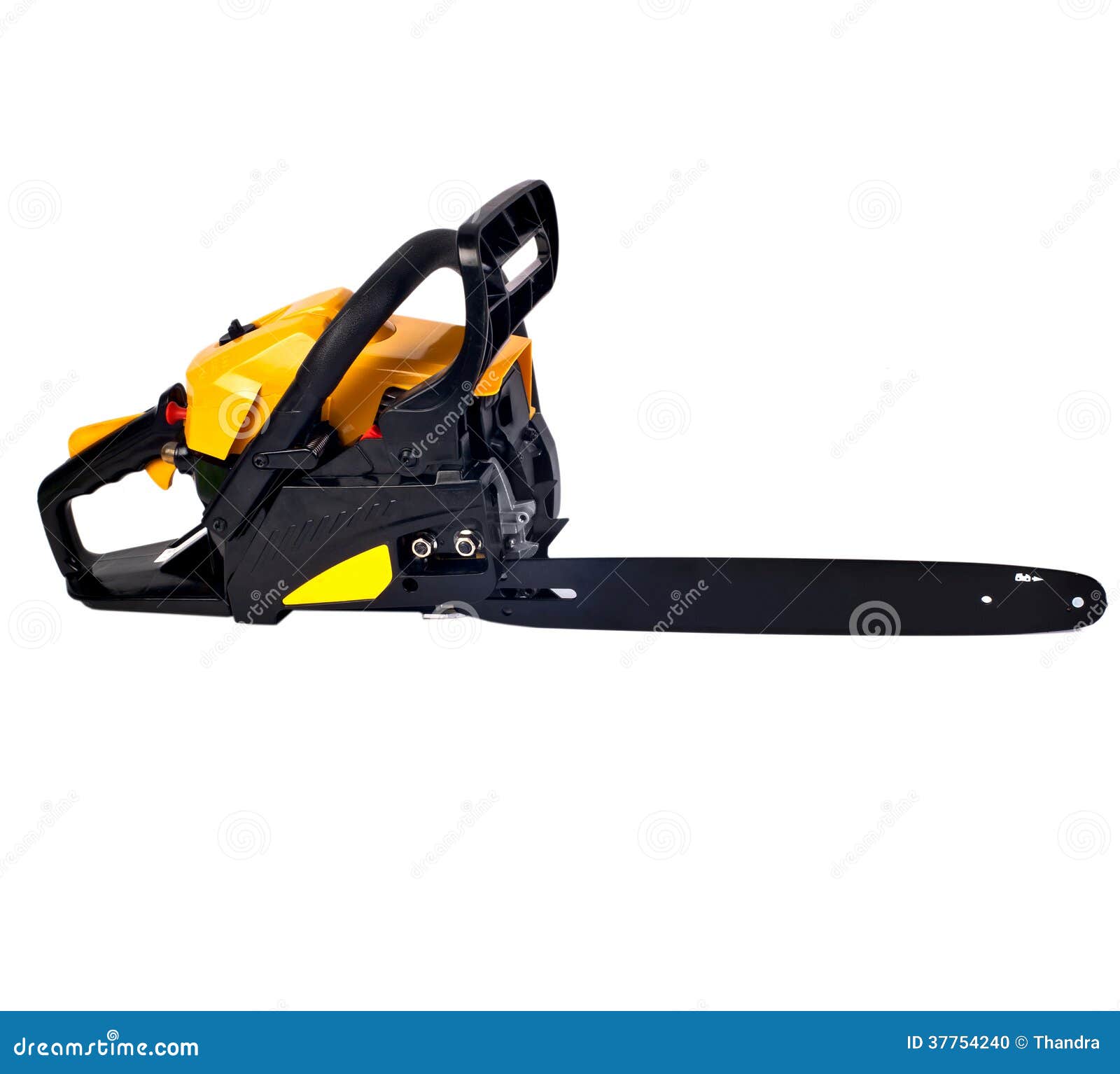 Rough Chain Saw Side View Isolated on White Stock Photo - Image of ...