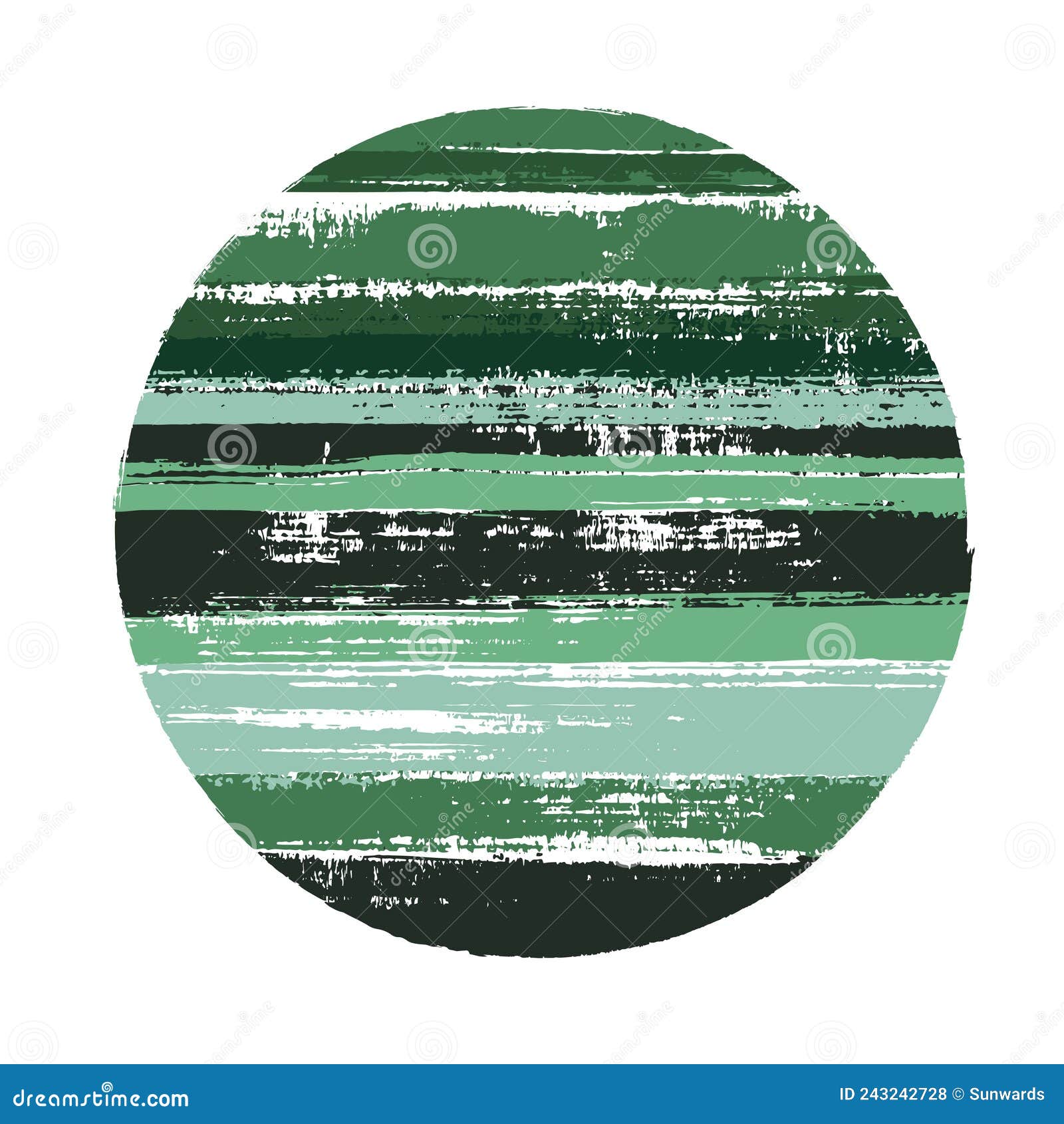 Rough Circle Vector Geometric Shape with Stripes Texture of Paint ...