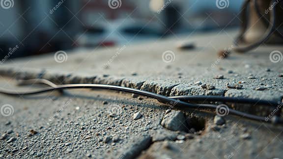 A Rough, Concrete-like Surface with Embedded Wires Stock Illustration ...