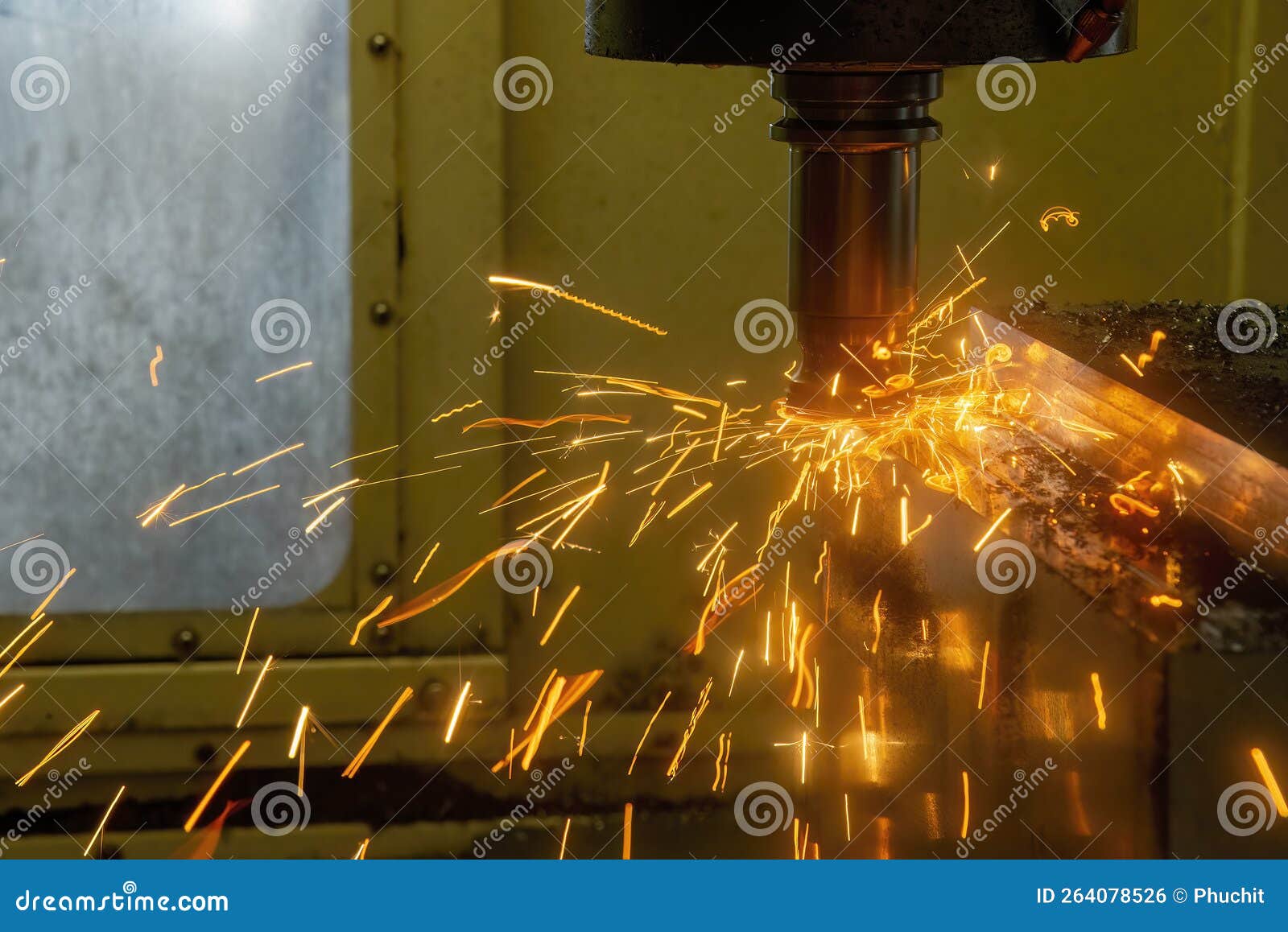 The Rough Cutting Process of Machining Center Stock Photo - Image of ...