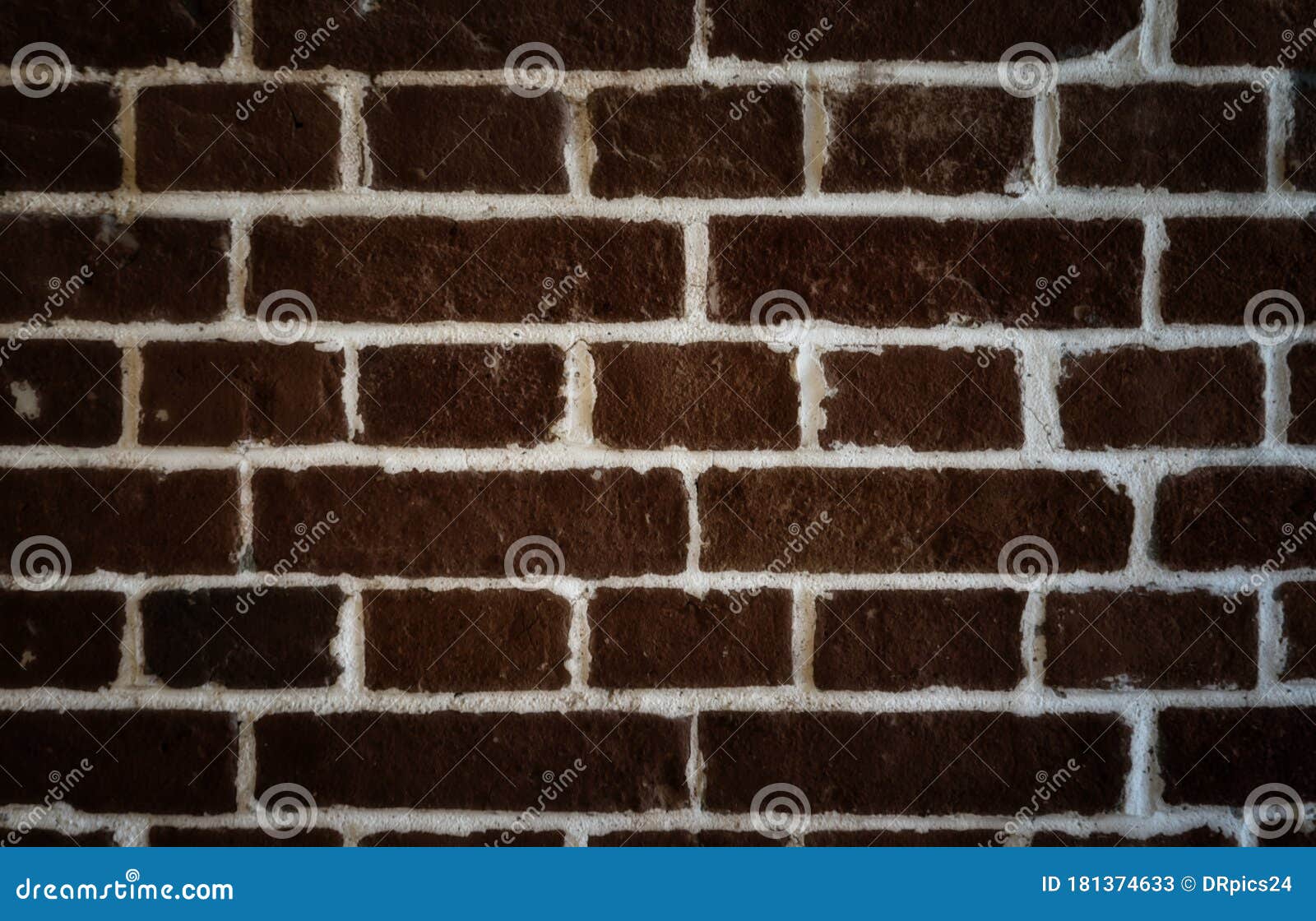 Rough Dark Brick Wall with Light Joints Stock Image - Image of ...
