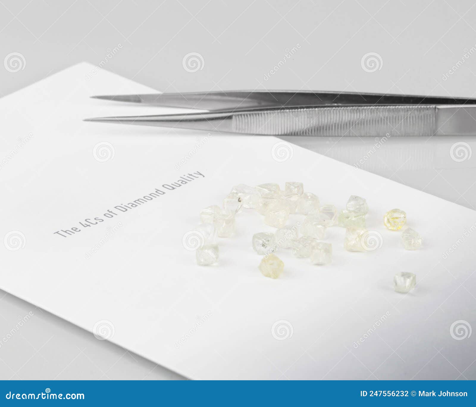 Rough Diamonds and the 4 C`s of Diamond Grading Stock Photo - Image of ...