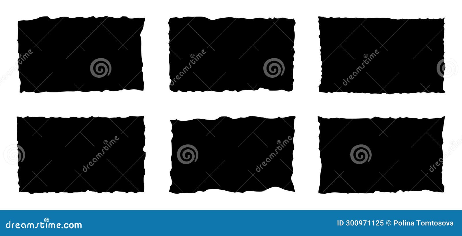 Rough Edge Rectangle Shape Collage. Paper Torn, Jagged Edge Rectangle ...