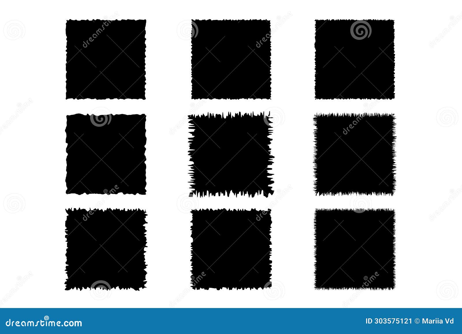 Rough Edge Rectangle Shape. Rip Jagged Grunge Paper Border for Collage ...