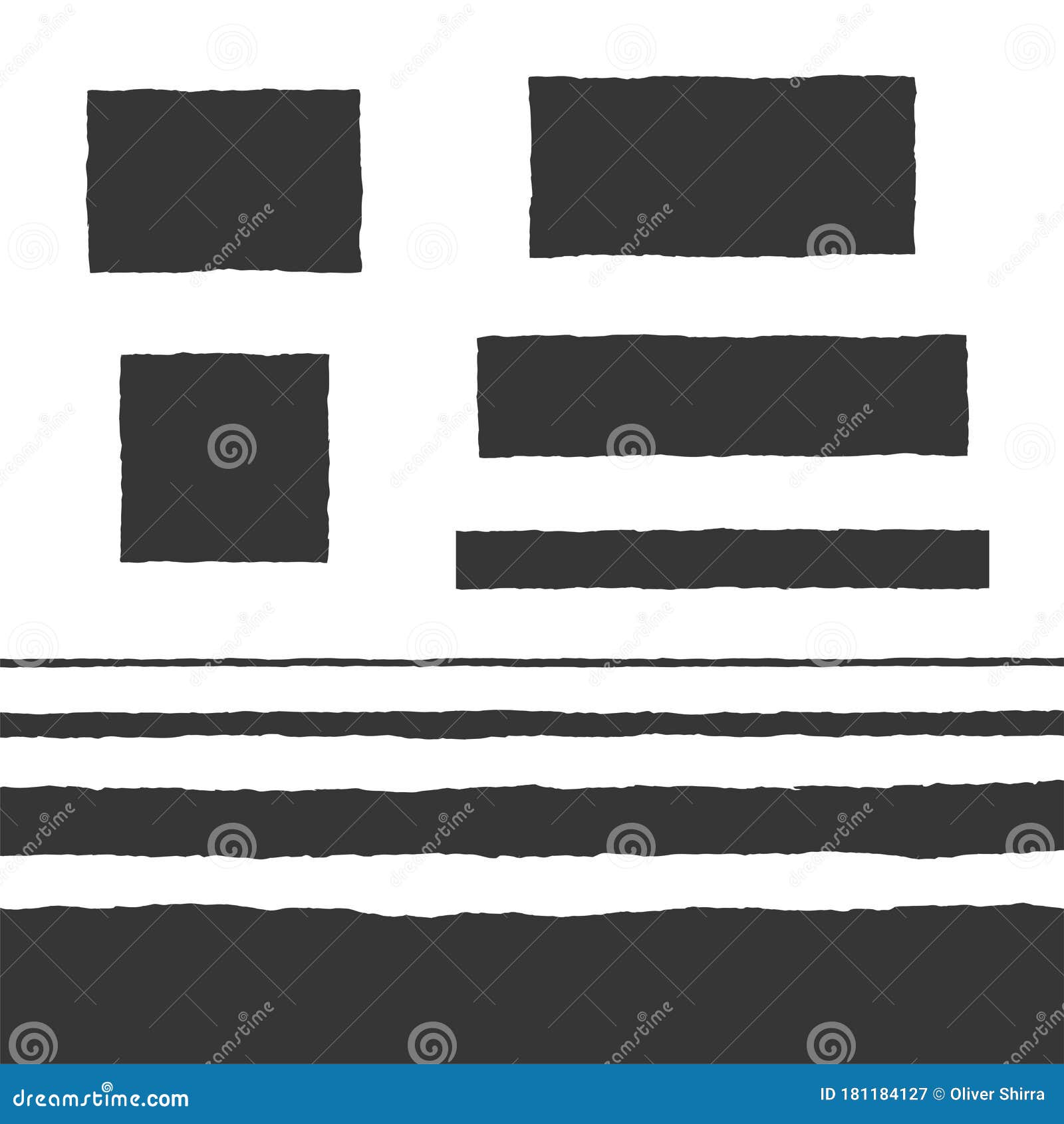 Rough Edge Text Box Shape Vector Flat Backgrounds Set Stock Vector ...