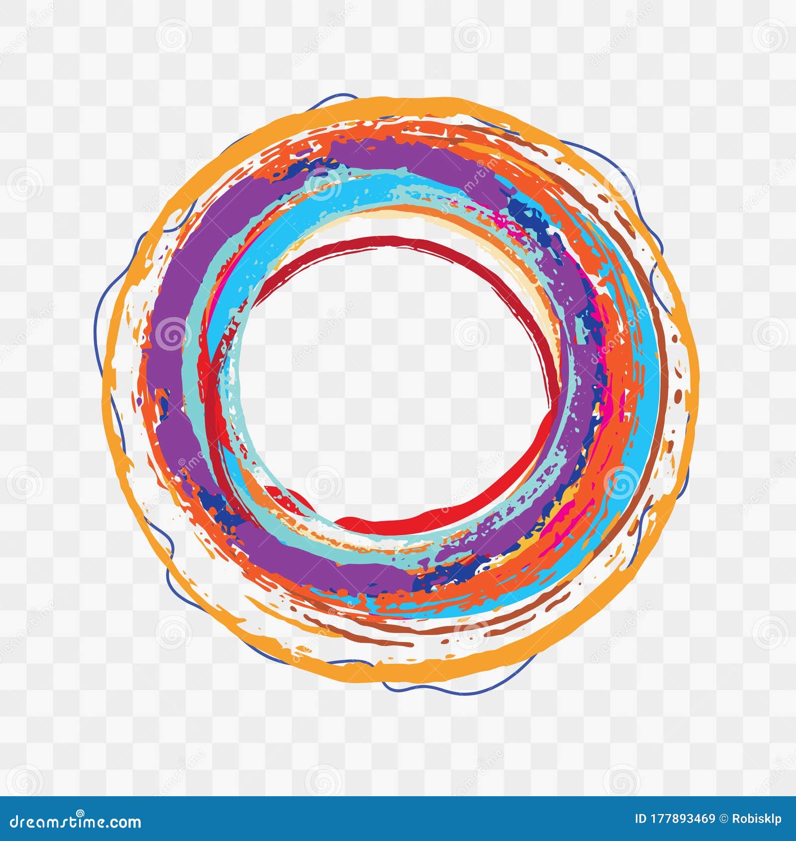 Rough Edges Brush Stroke Circle Banner Stock Vector - Illustration of ...