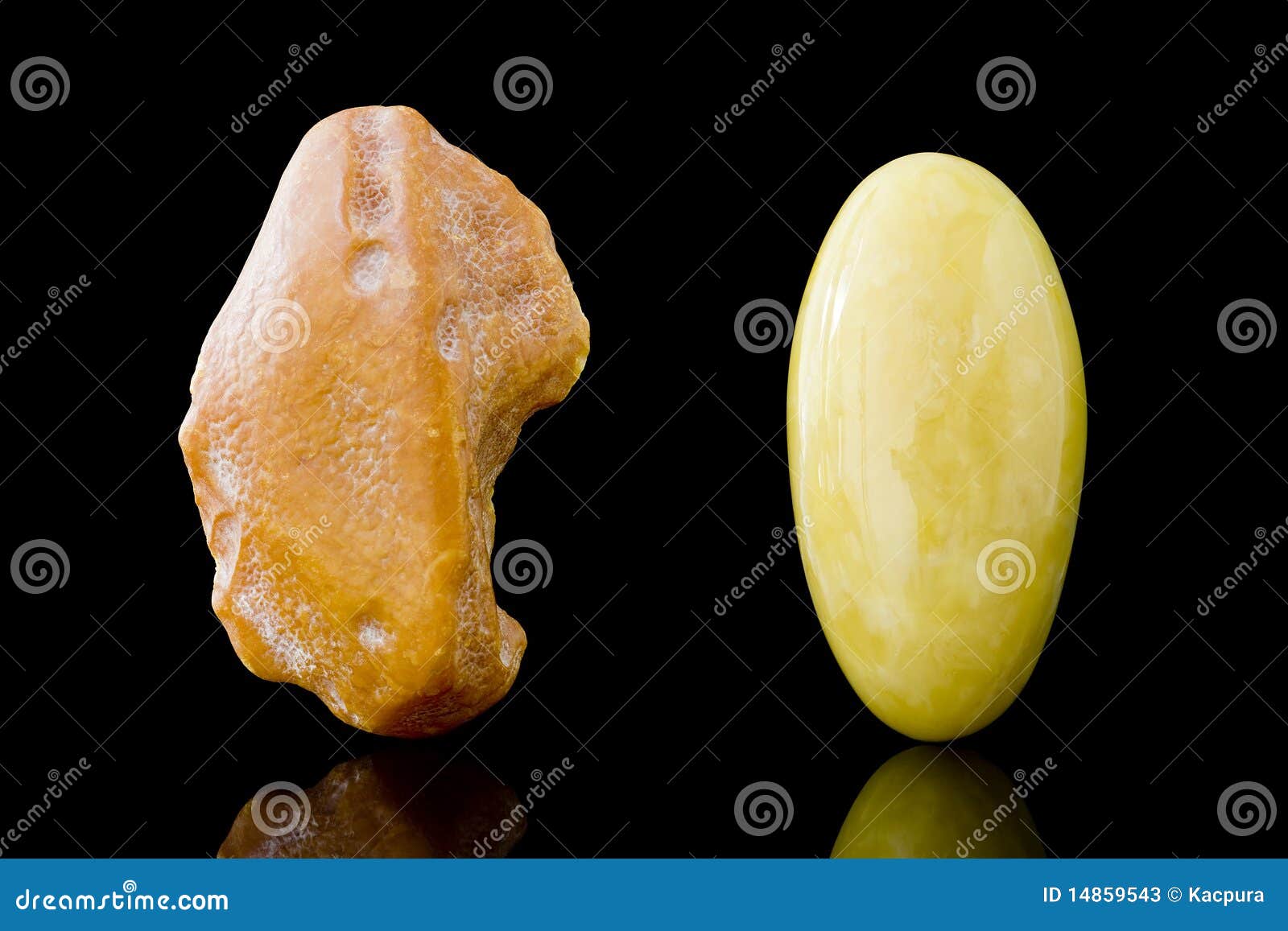Rough and Finished Baltic Butterscotch Amber Stock Image - Image of ...