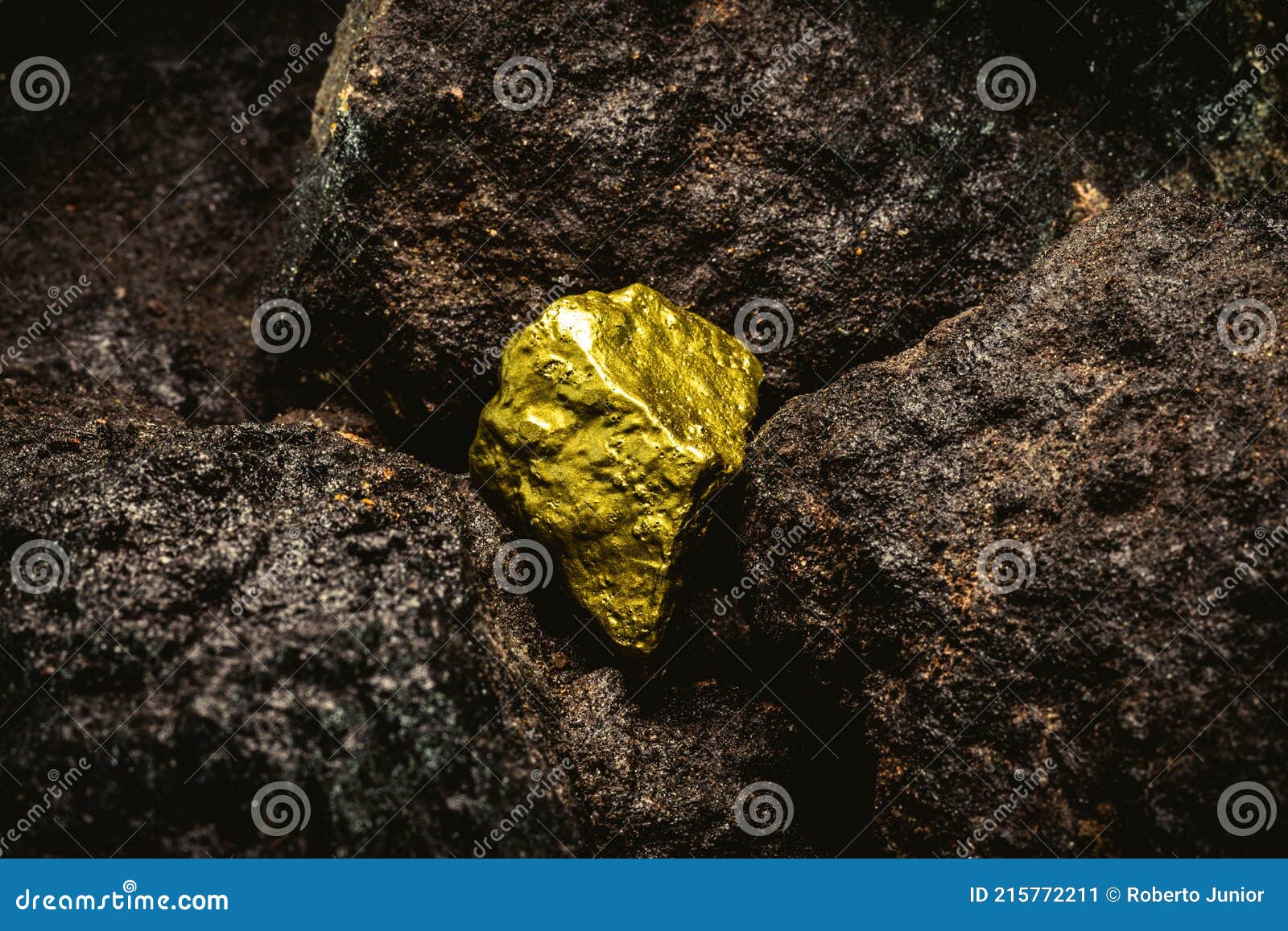 Rough Gold, Gold Mine with Rare Golden Stone Stock Image - Image of ...