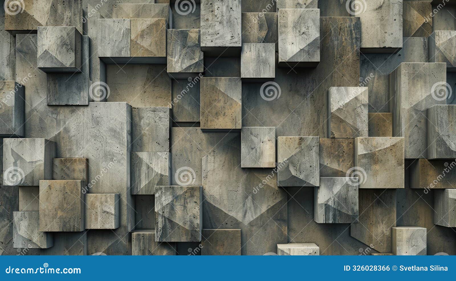 Rough Grain Noise 3D Pattern with Interlocking Geometric Shapes in ...