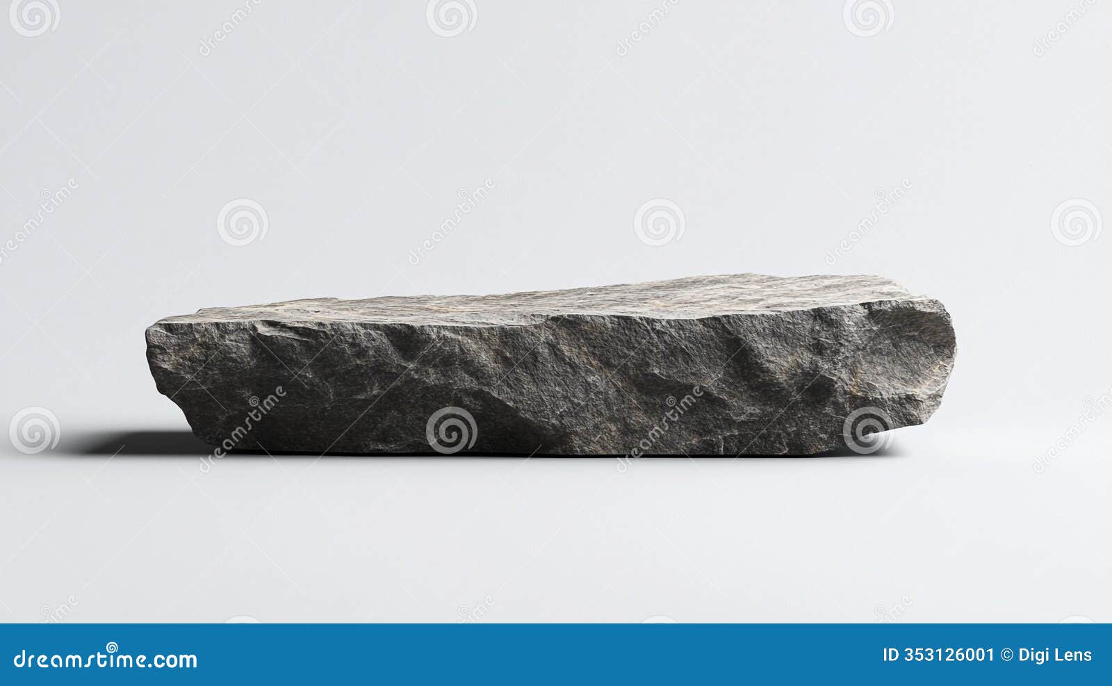 Rough Grey Stone Slab Isolated on White Background Natural Rock Texture ...