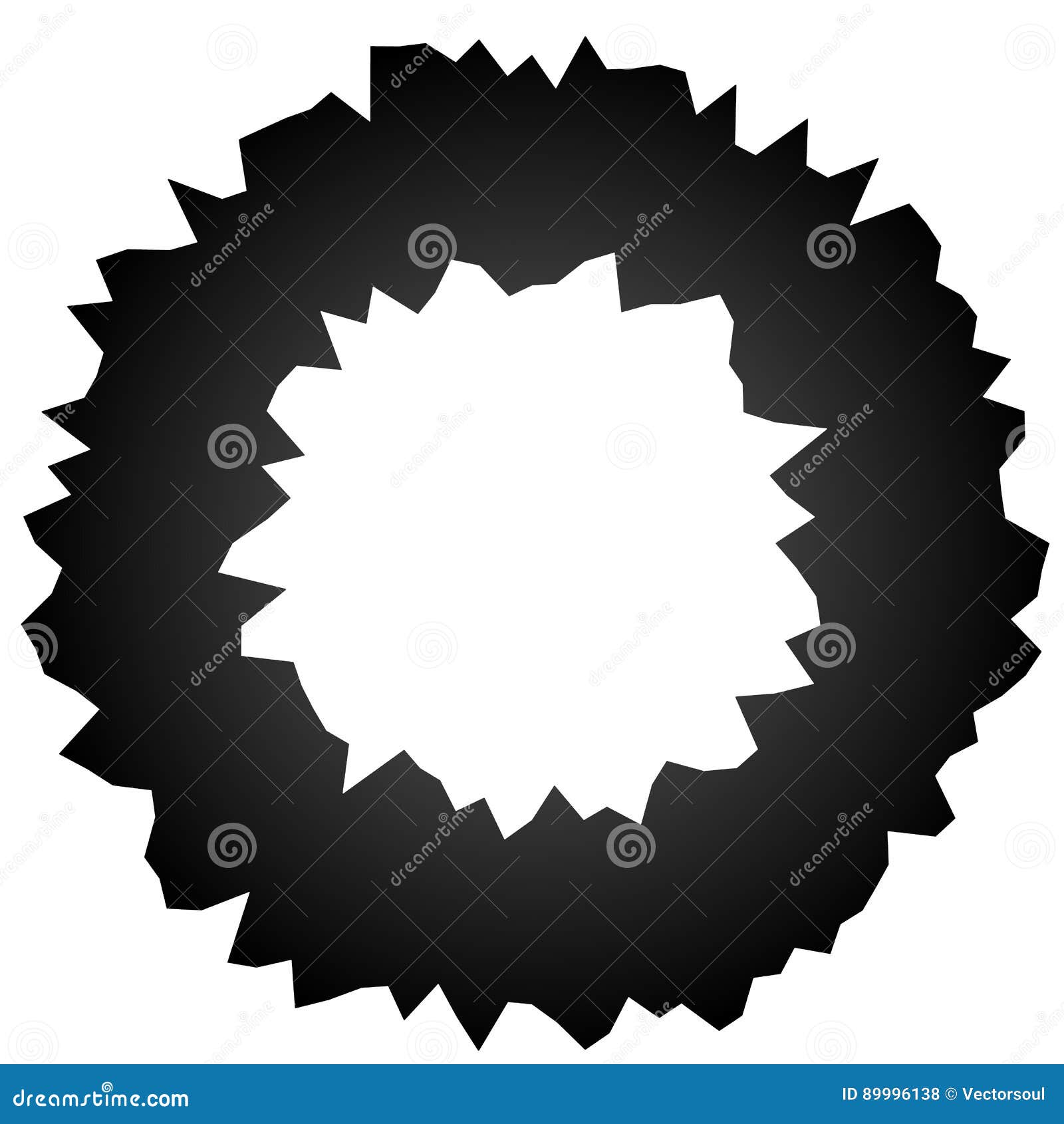 Rough Grungy Abstract Circle Element, Circular Distorted Ring, D Stock ...