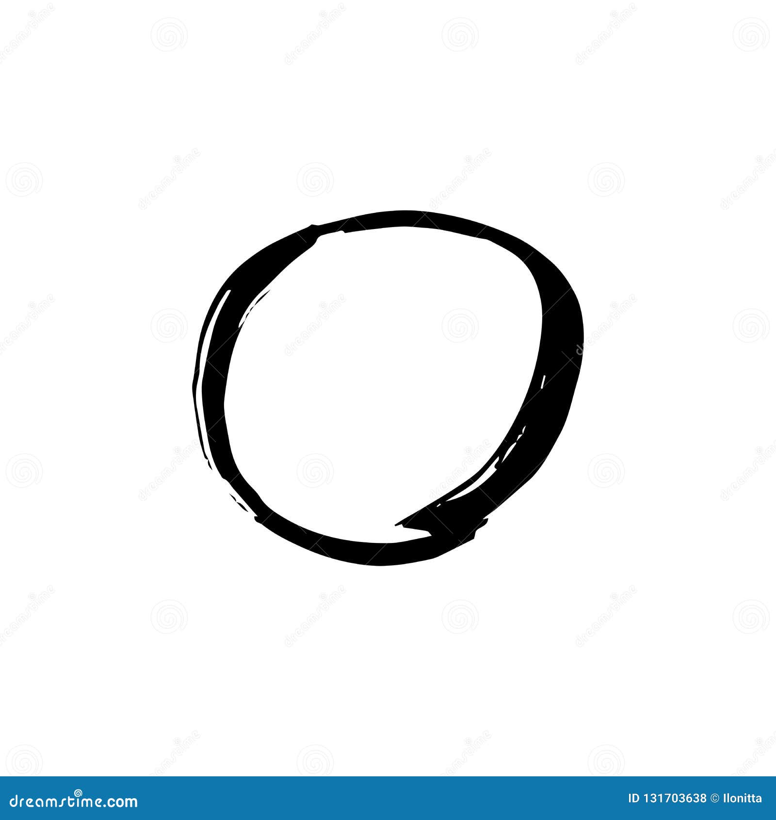 Rough Hand Drawn Circle Black Isolated Vector Frame. Stock Vector ...
