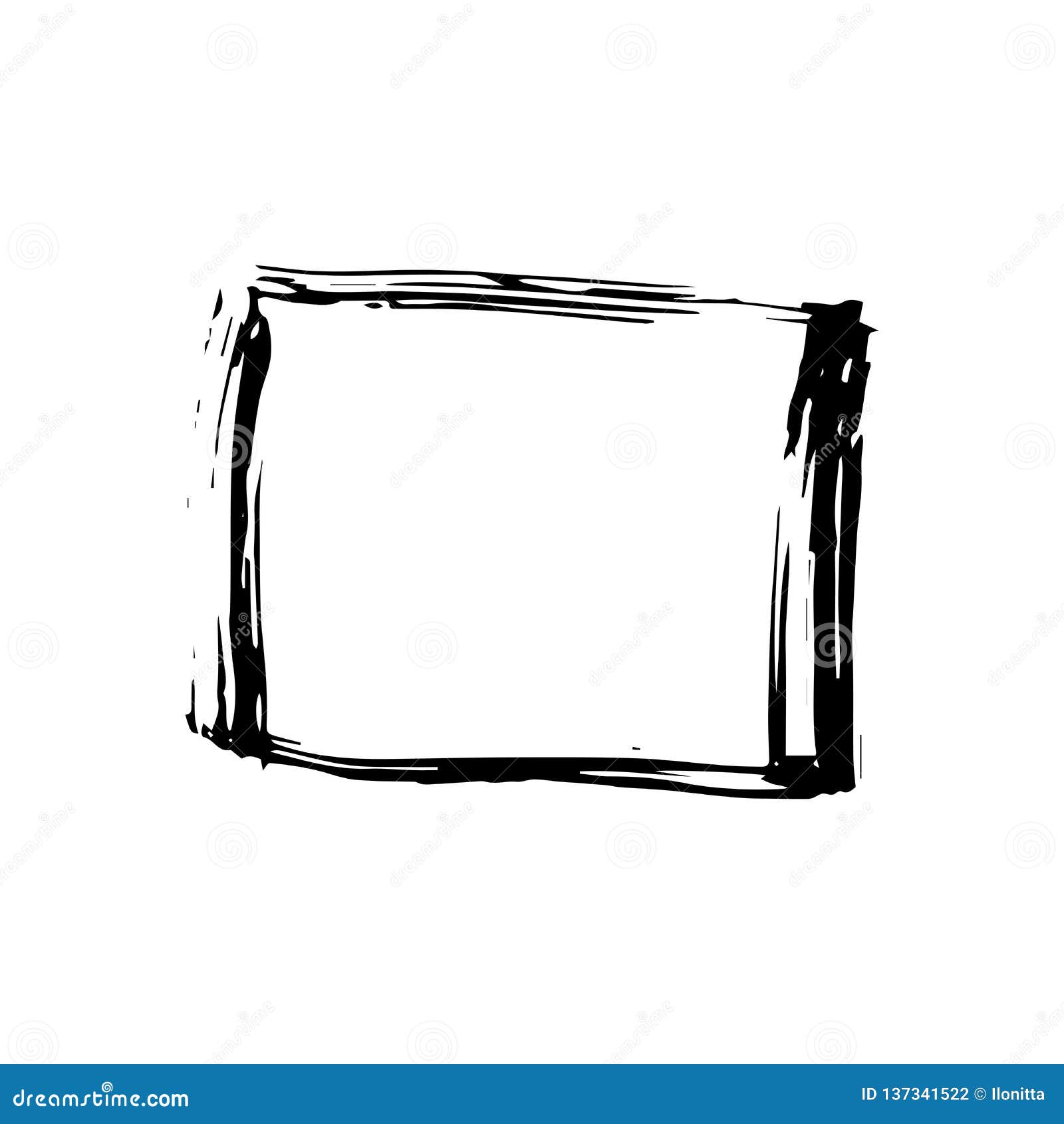 Rough Hand Drawn Square Black Isolated Frame Stock Vector ...