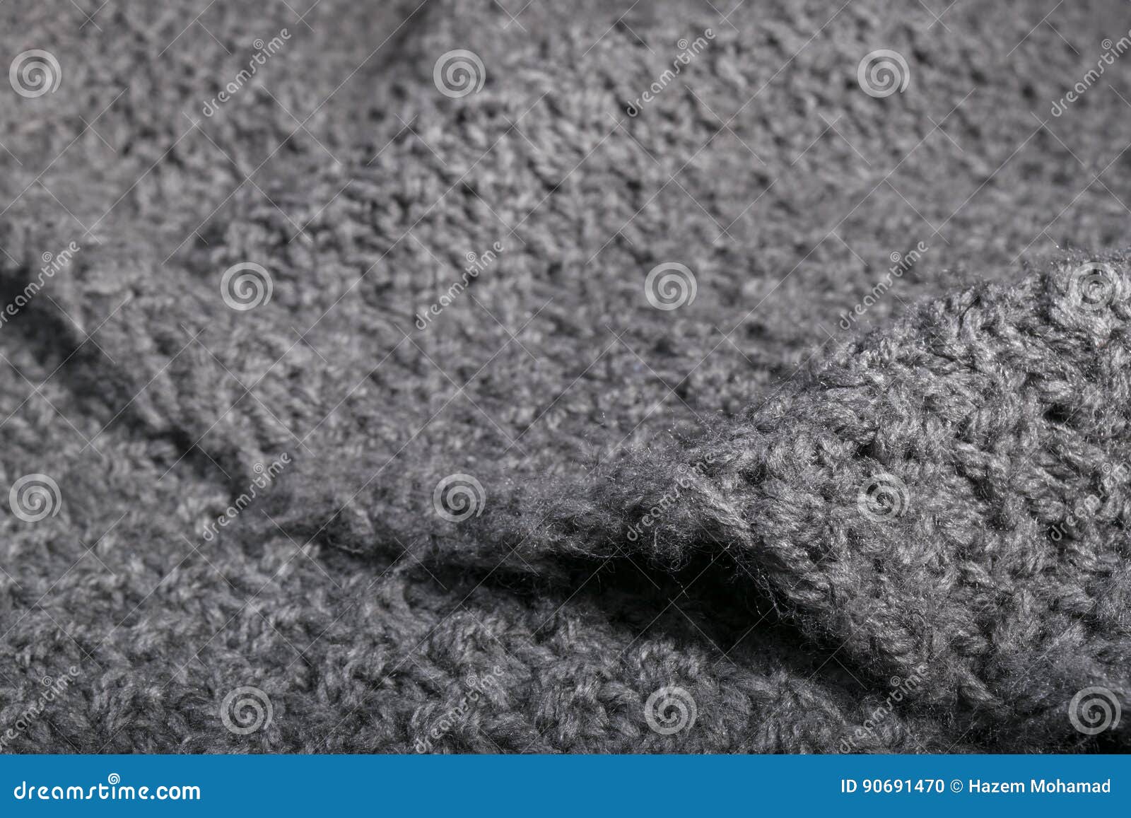 Rough Hand Made Knitted Gray Fabric. Stock Photo - Image of comfort ...